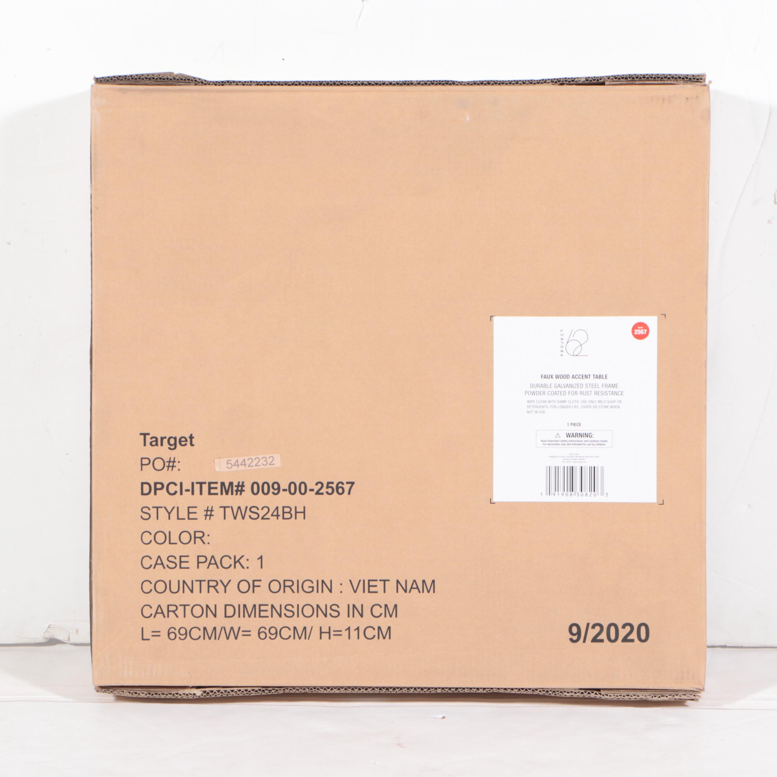 Project 62 Ariston Metal and Faux Wood Patio Accent Table | EBTH