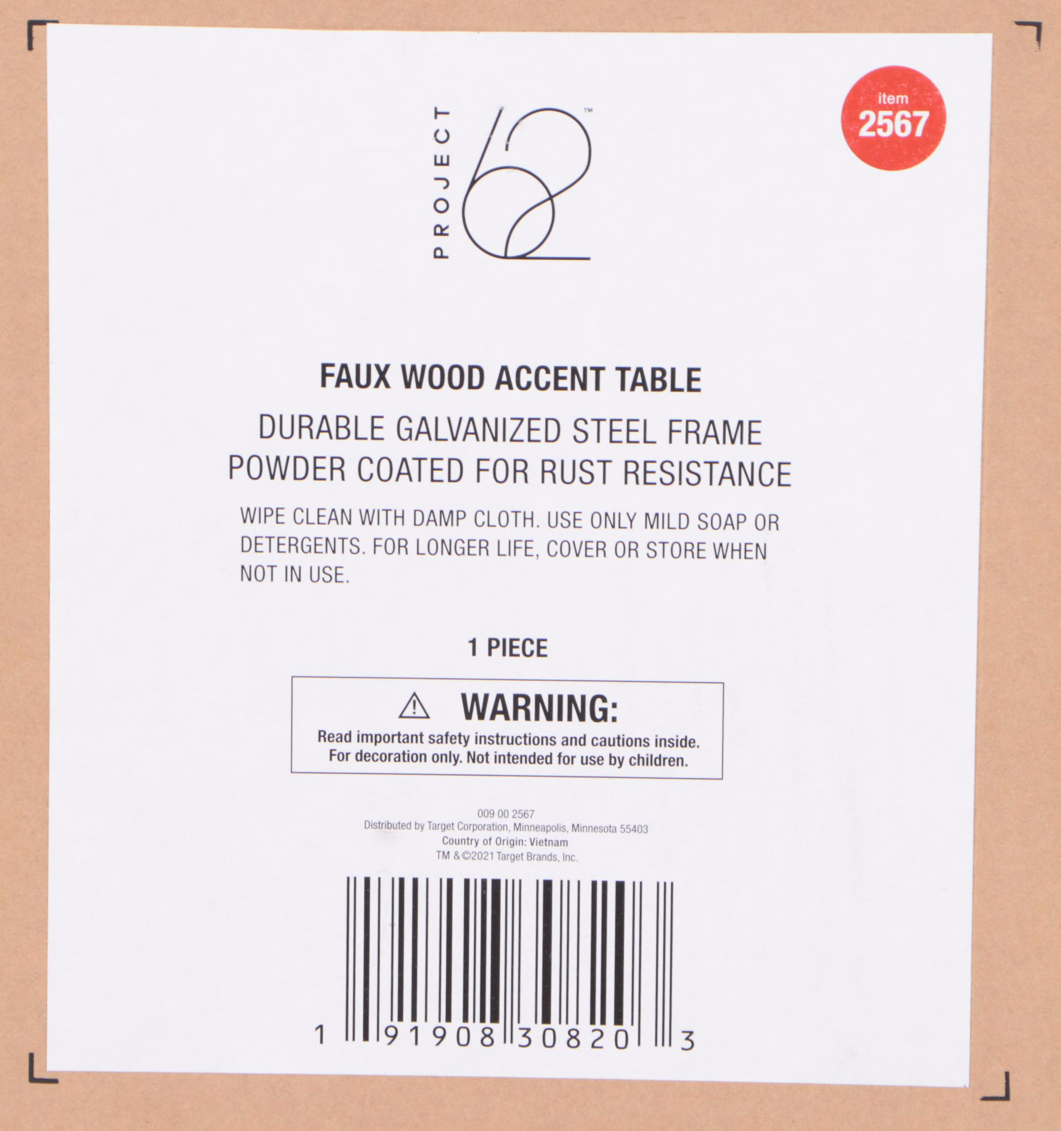 Project 62 Ariston Metal and Faux Wood Patio Accent Table | EBTH