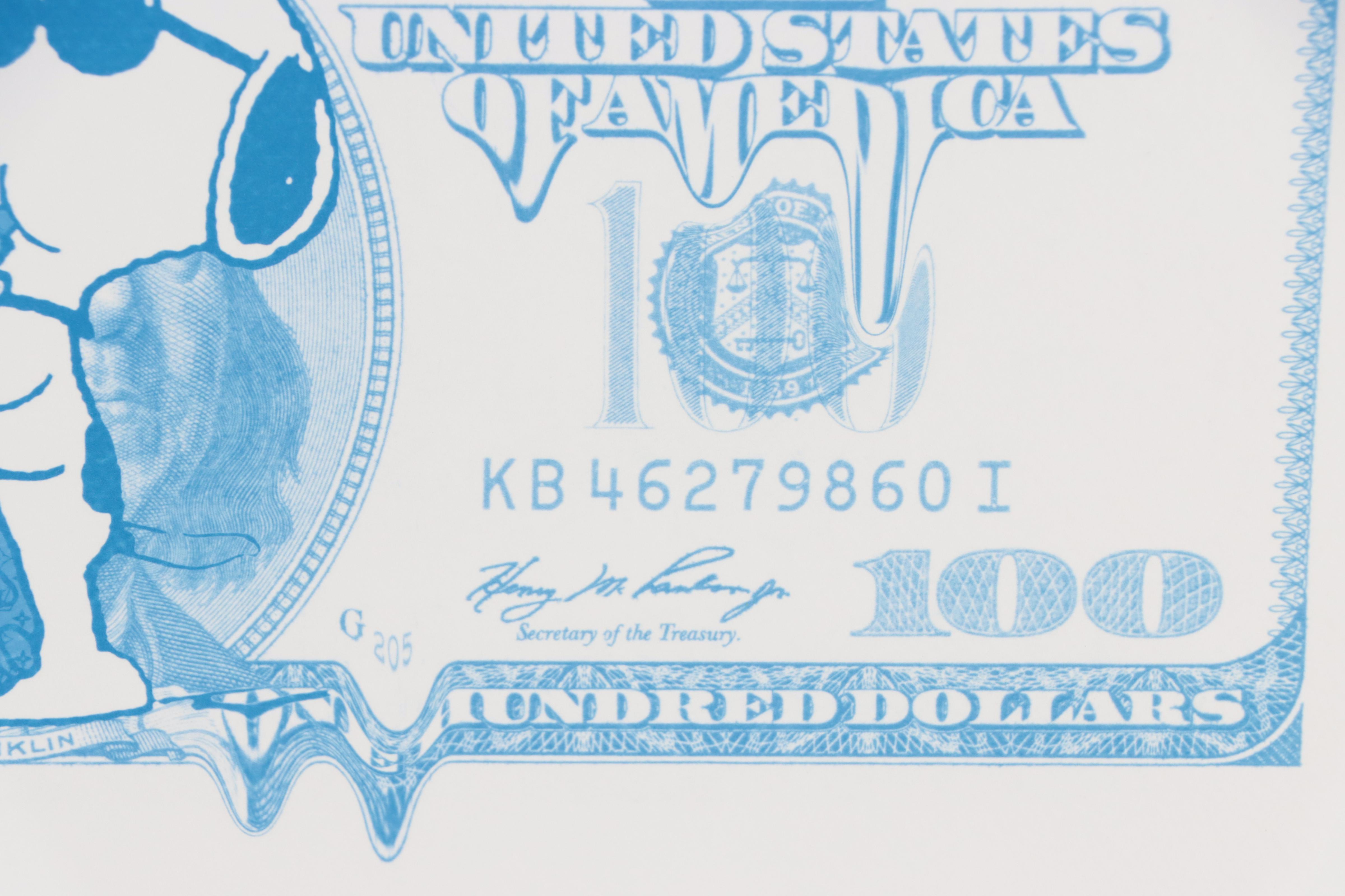Death NYC Pop Art Graphic Print of Snoopy Hundred Dollar Bill, 2019 | EBTH