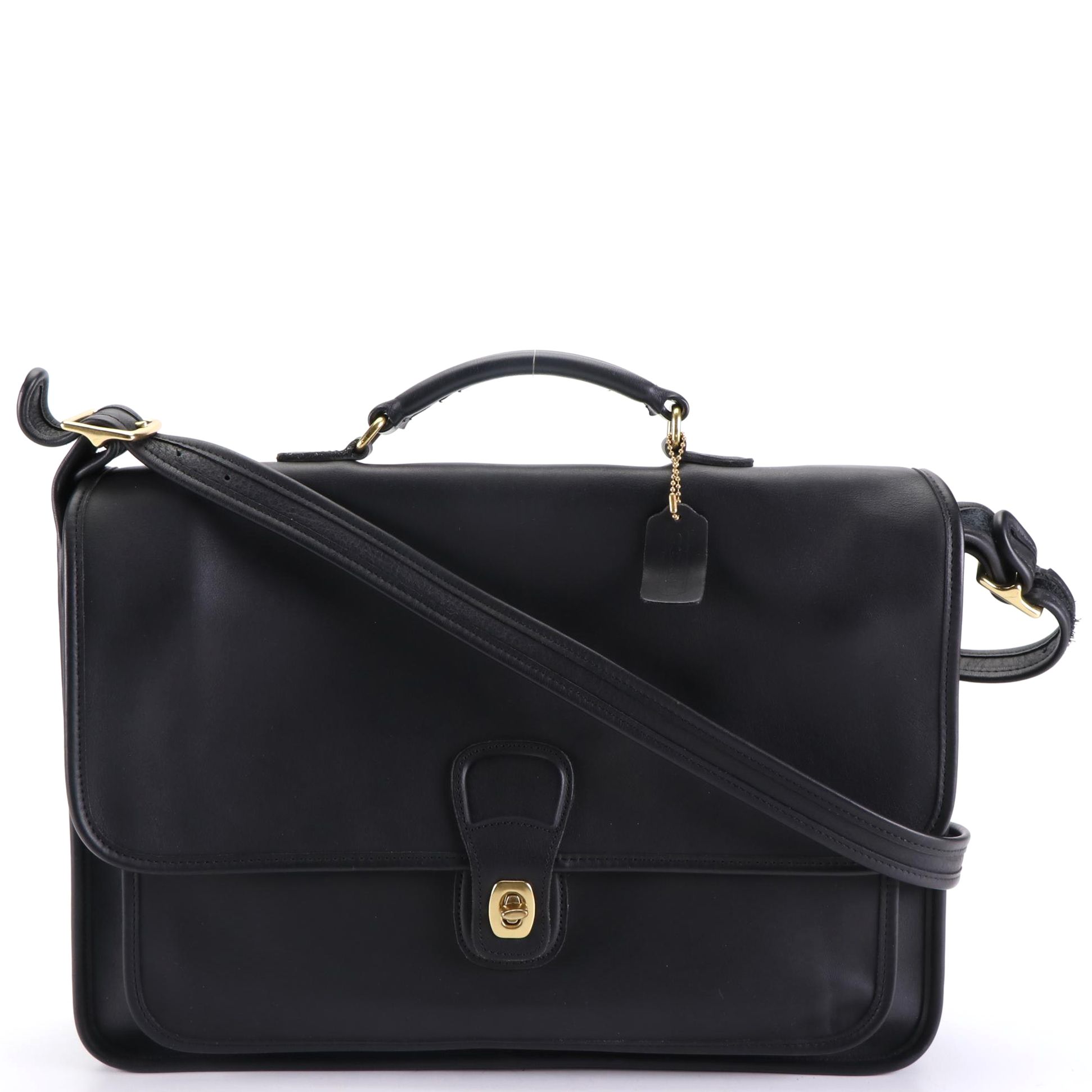 Coach Top-Handle Briefcase in Black Leather w/Box | EBTH