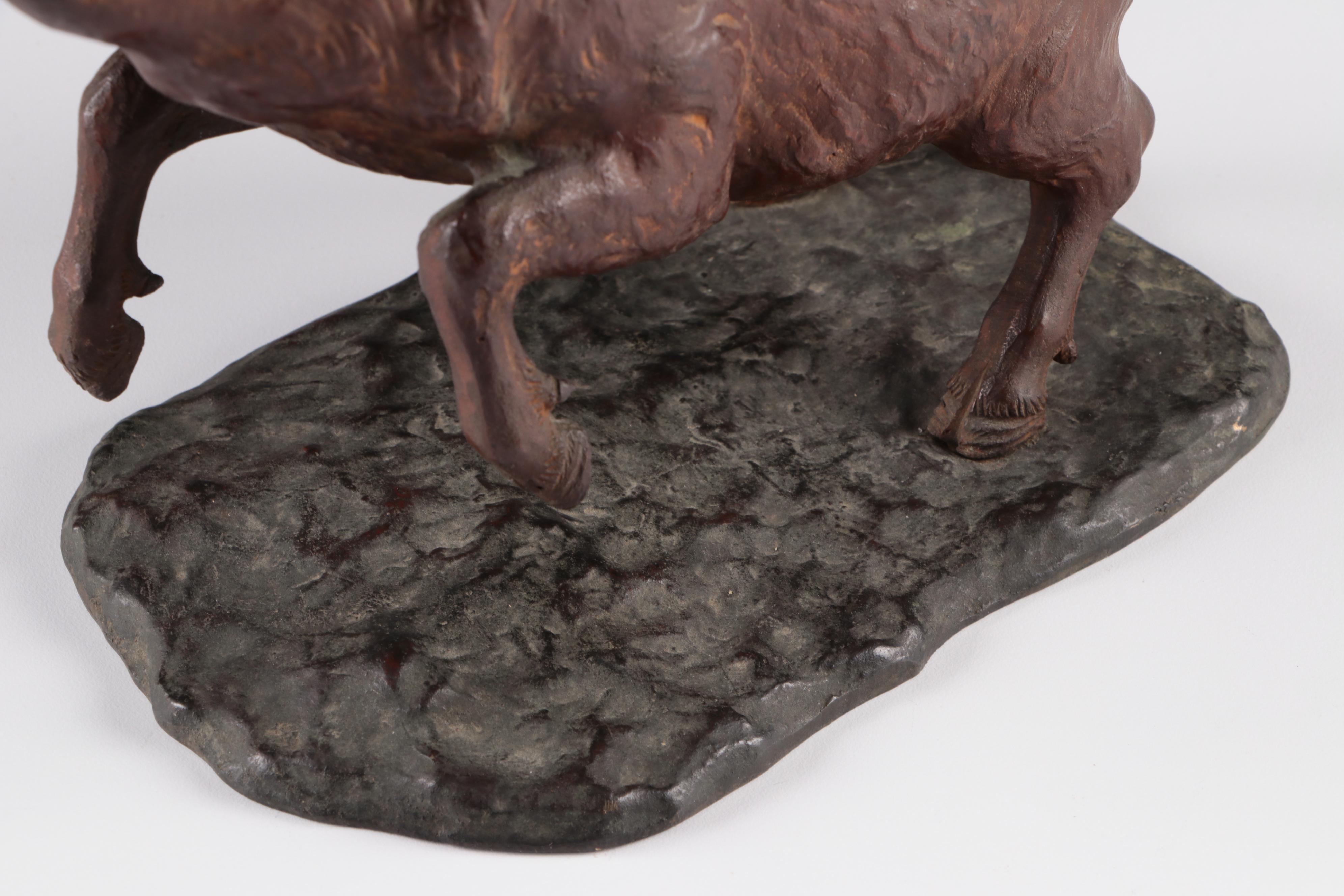 Large Austrian Cold Painted Bronze Wild Boar Figure, Late 19th Century ...