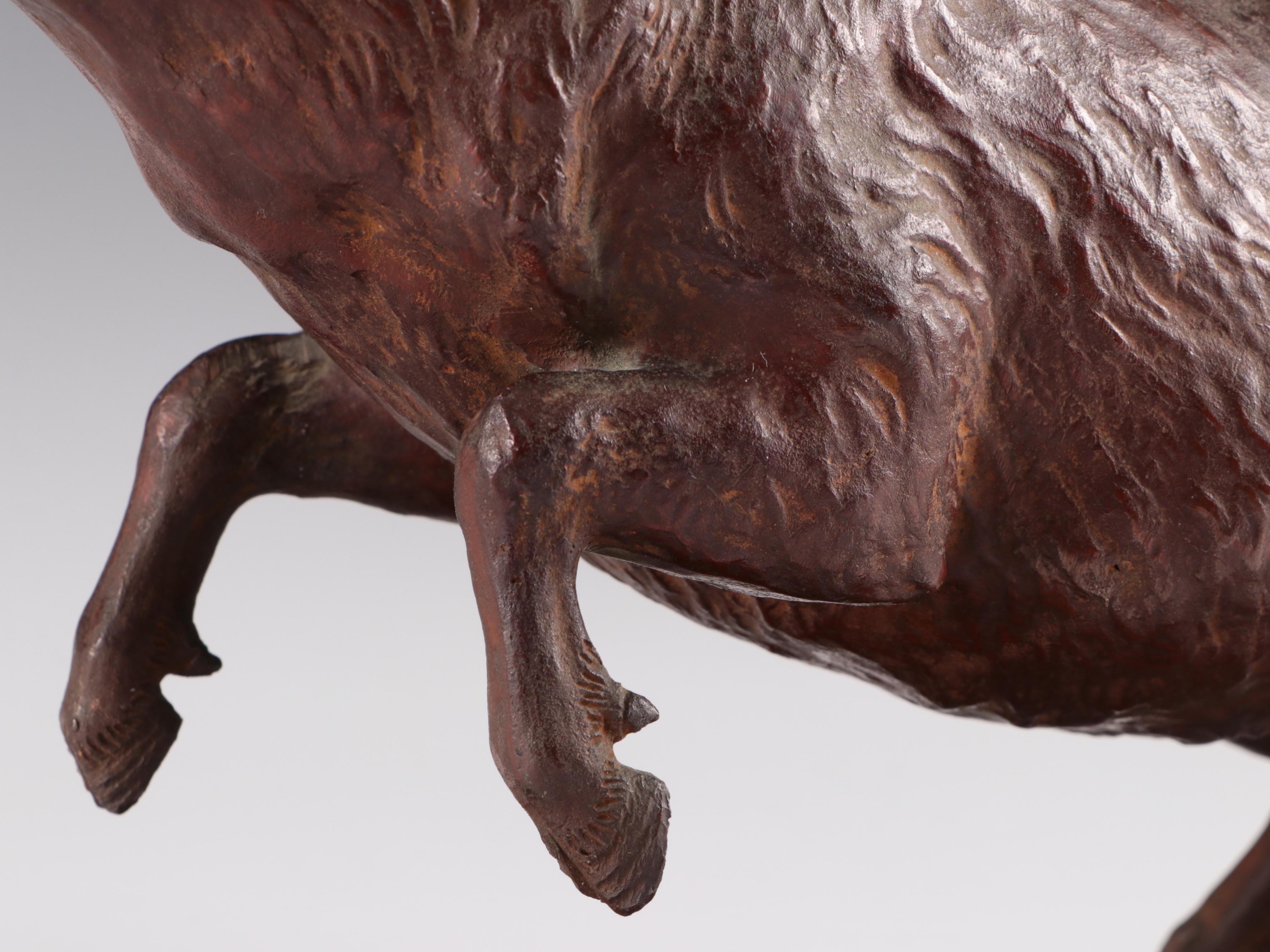 Large Austrian Cold Painted Bronze Wild Boar Figure, Late 19th Century ...