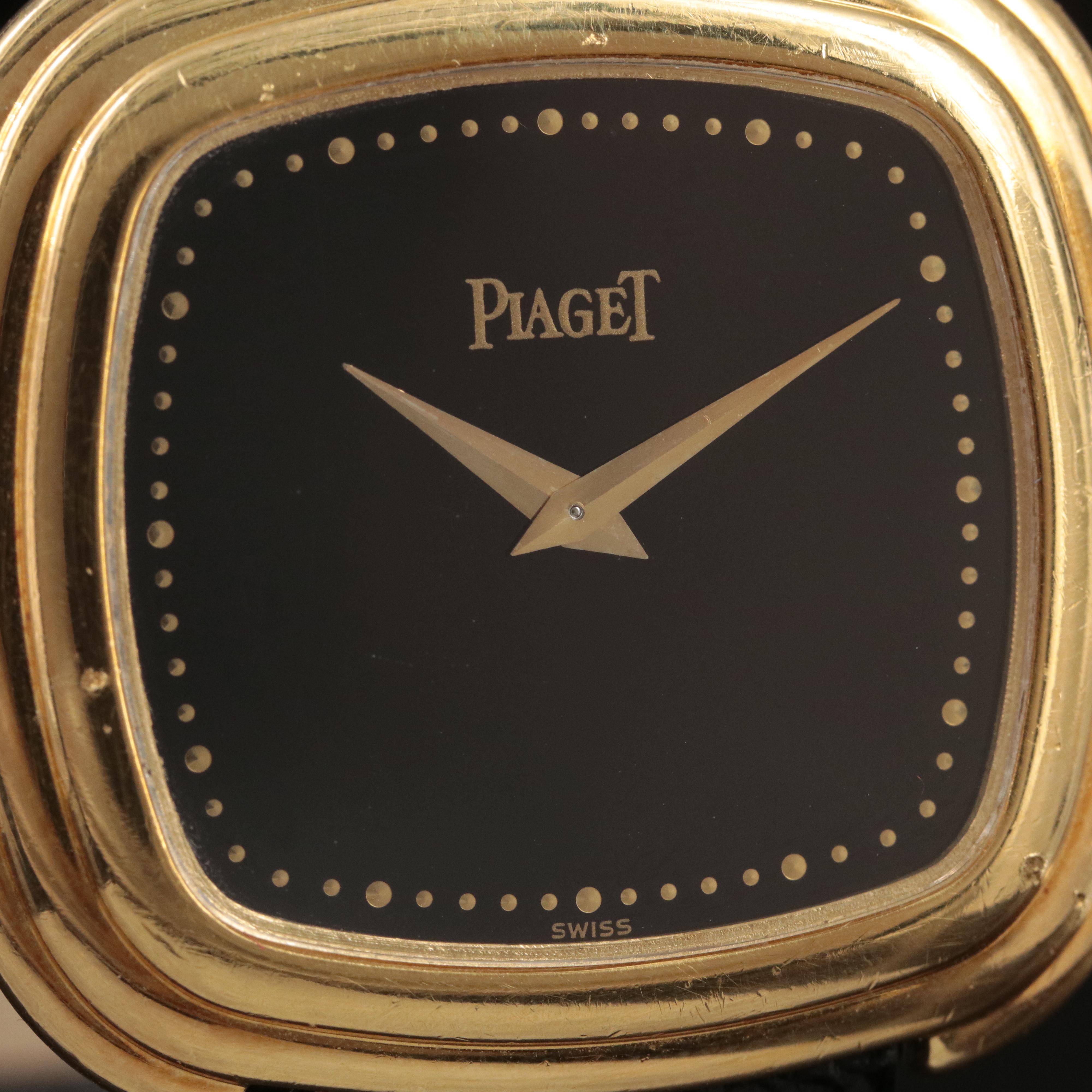 18K Piaget Stepped Cushion Case Back Crown Wristwatch | EBTH