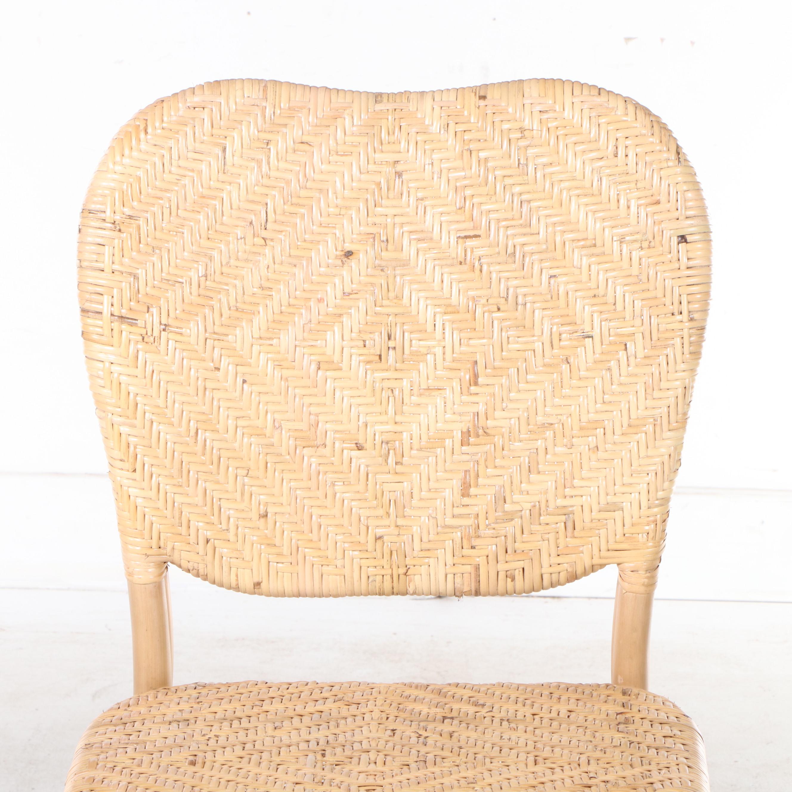 Set of Four Threshold with Studio McGee Interlaken Rattan Woven Dining ...