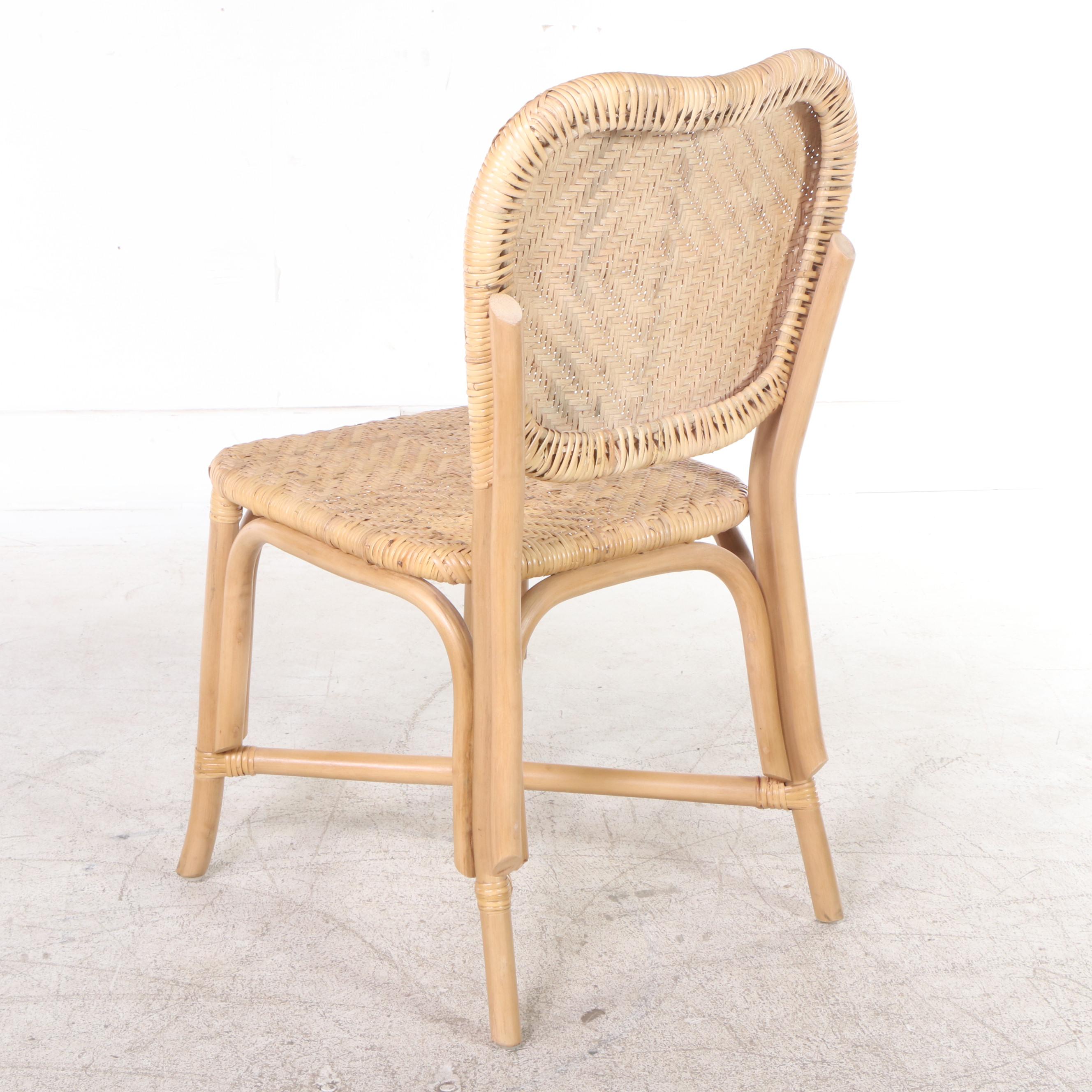 Set of Four Threshold with Studio McGee Interlaken Rattan Woven Dining ...