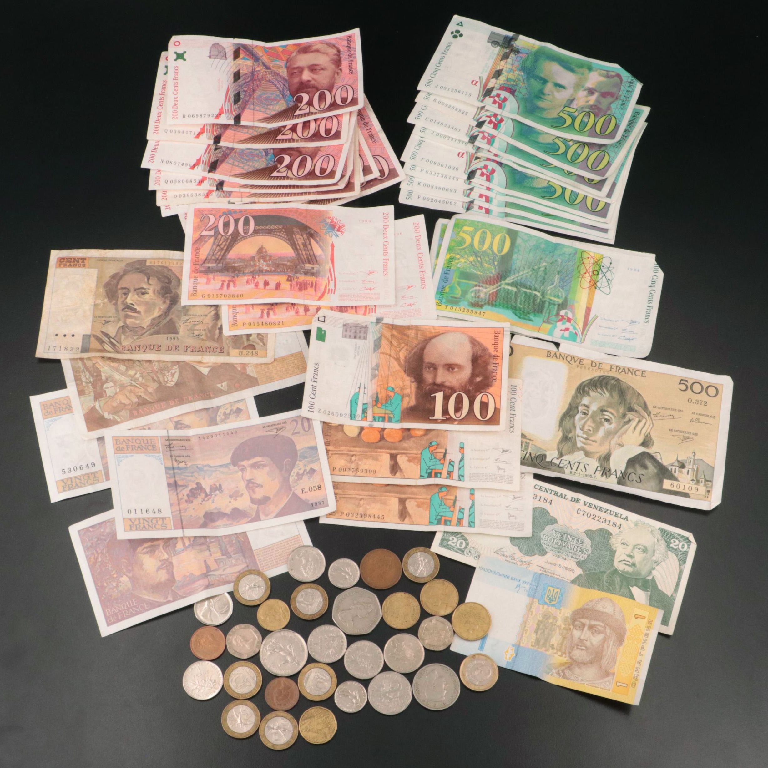 Sixty Pieces of Modern French Coins and Currency | EBTH
