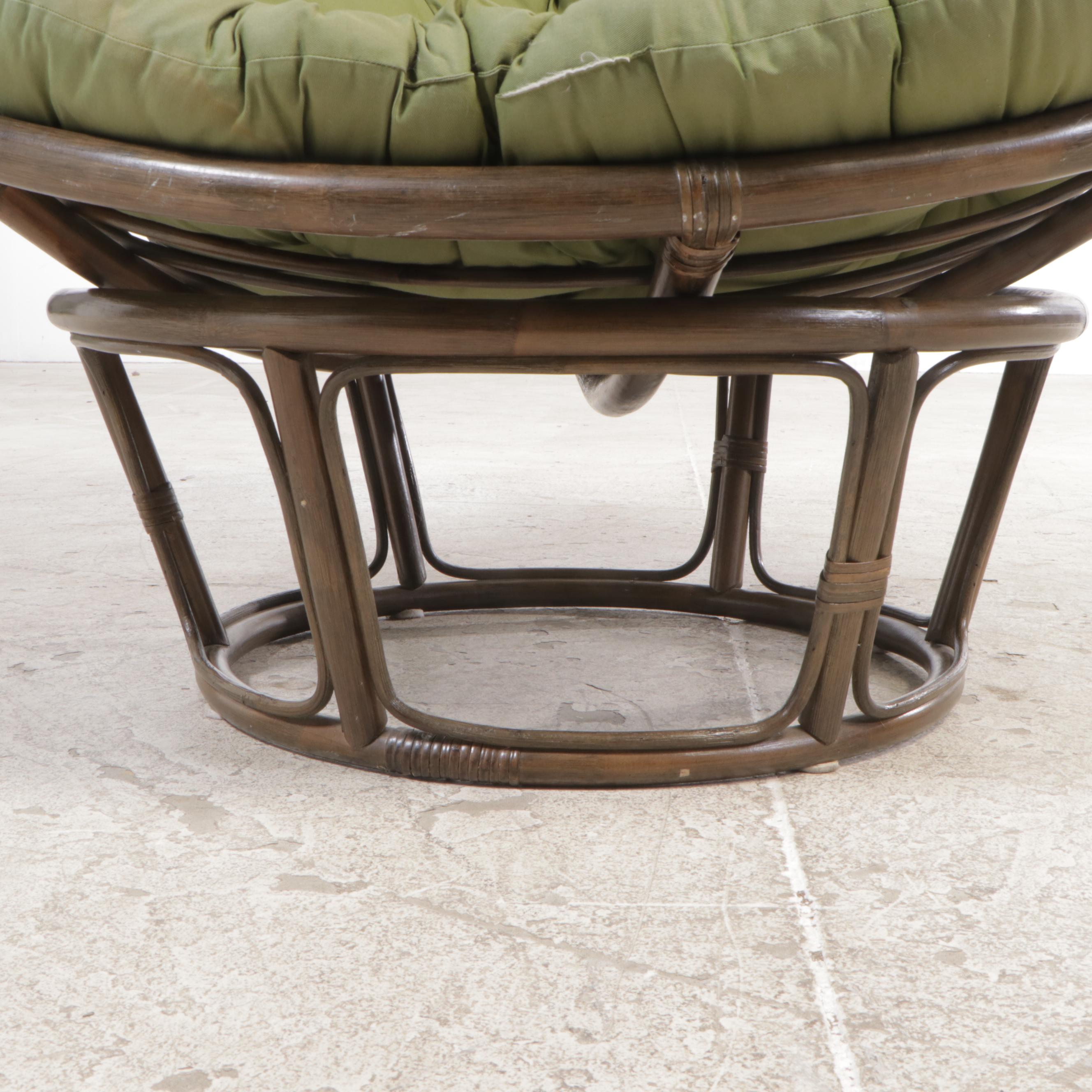 Rattan Papasan Chair with Cushion | EBTH