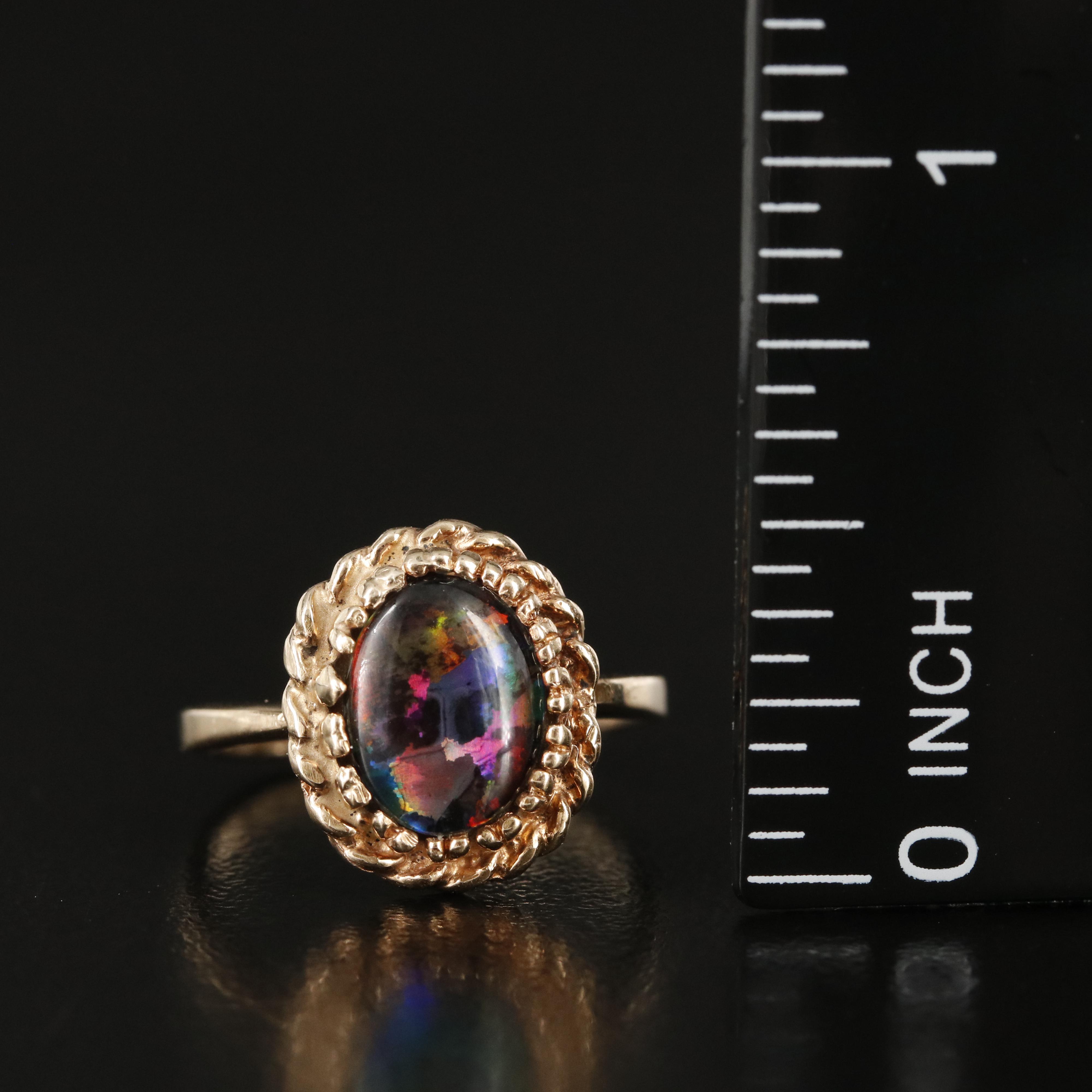 14K Ammonite and Quartz Doublet Ring | EBTH