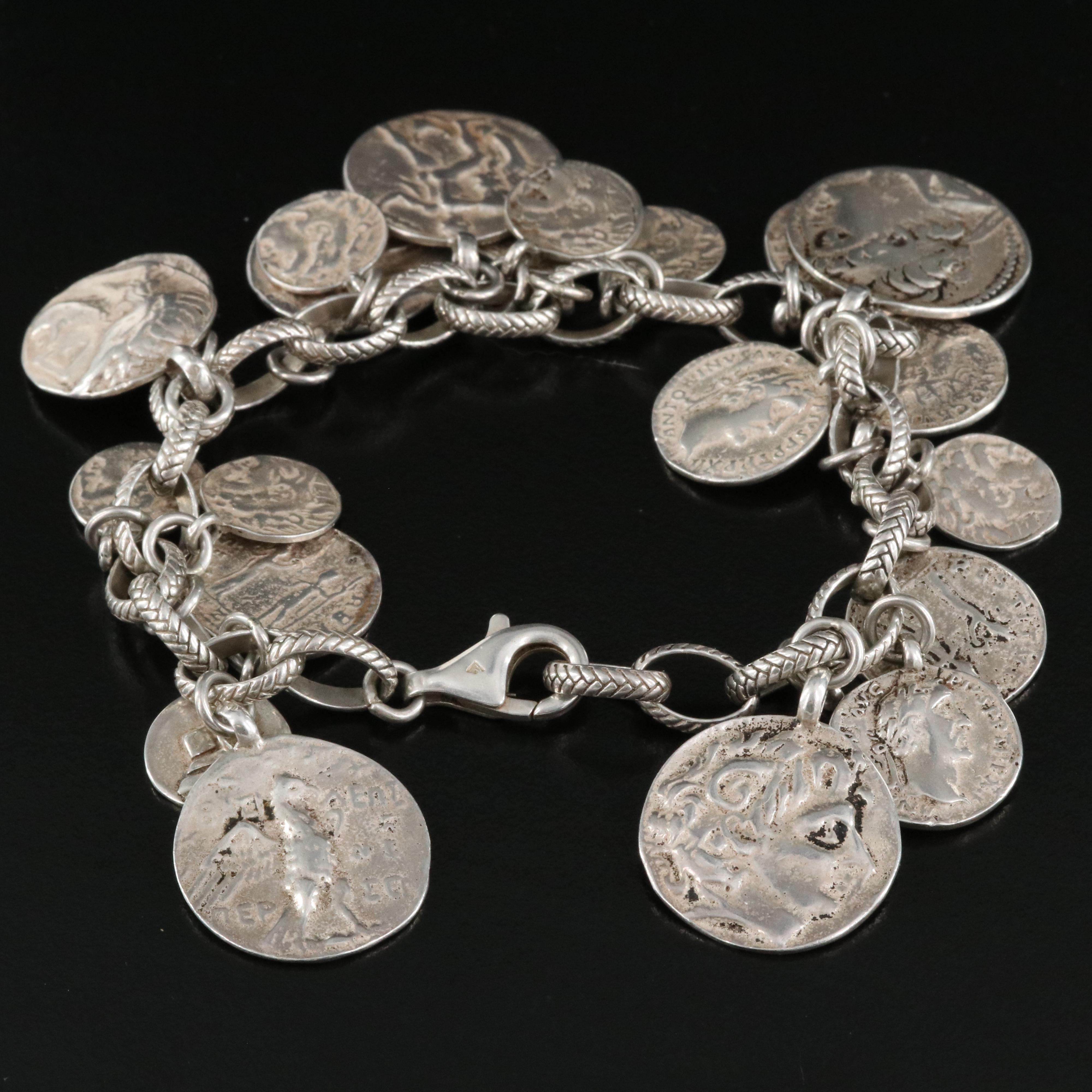 Silpada Sterling Bracelet with 22 Silver Ancient Greek Coin ...