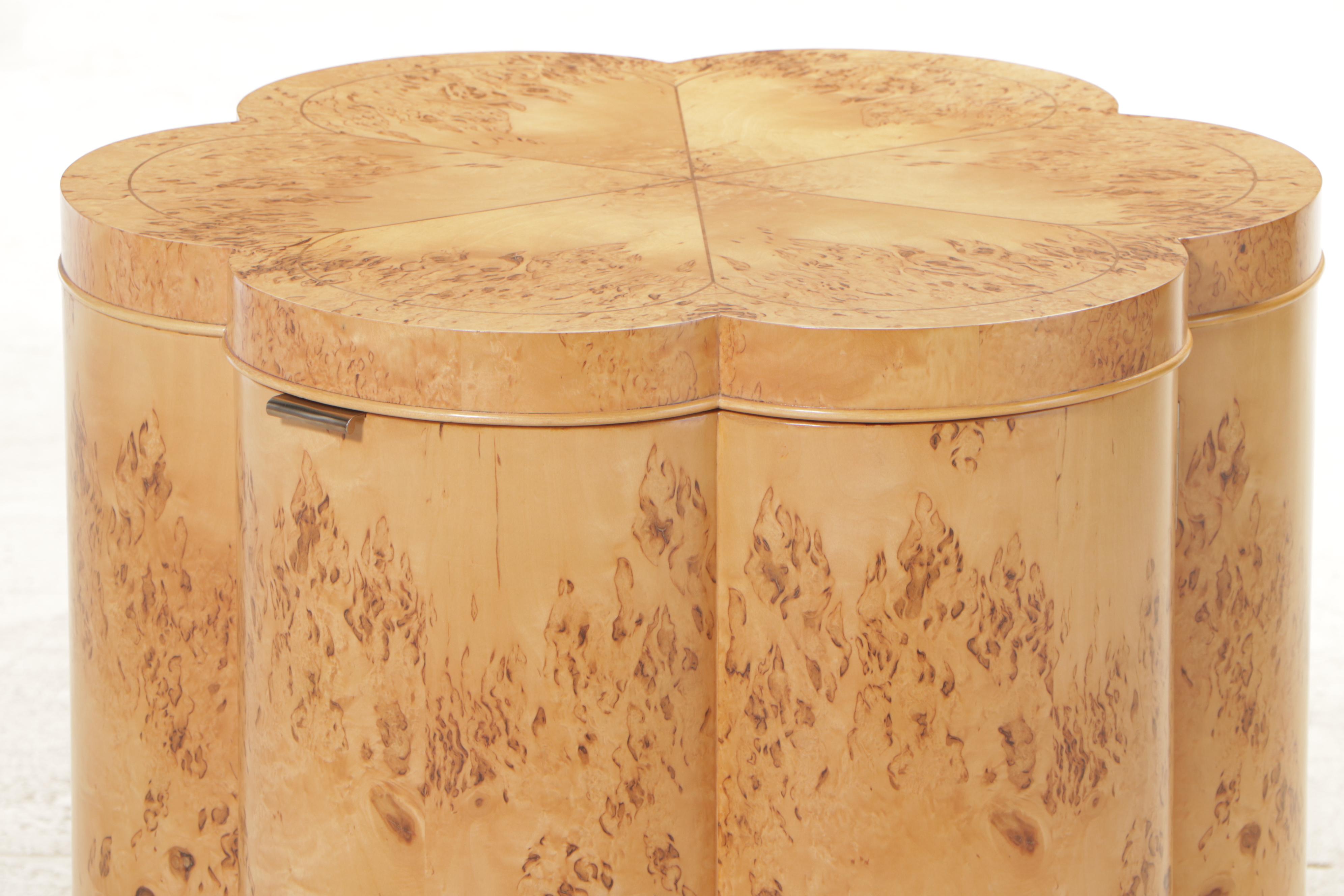 Thomasville "Bogart Luxe Collection" Burl Wood Lobed Storage End Table ...