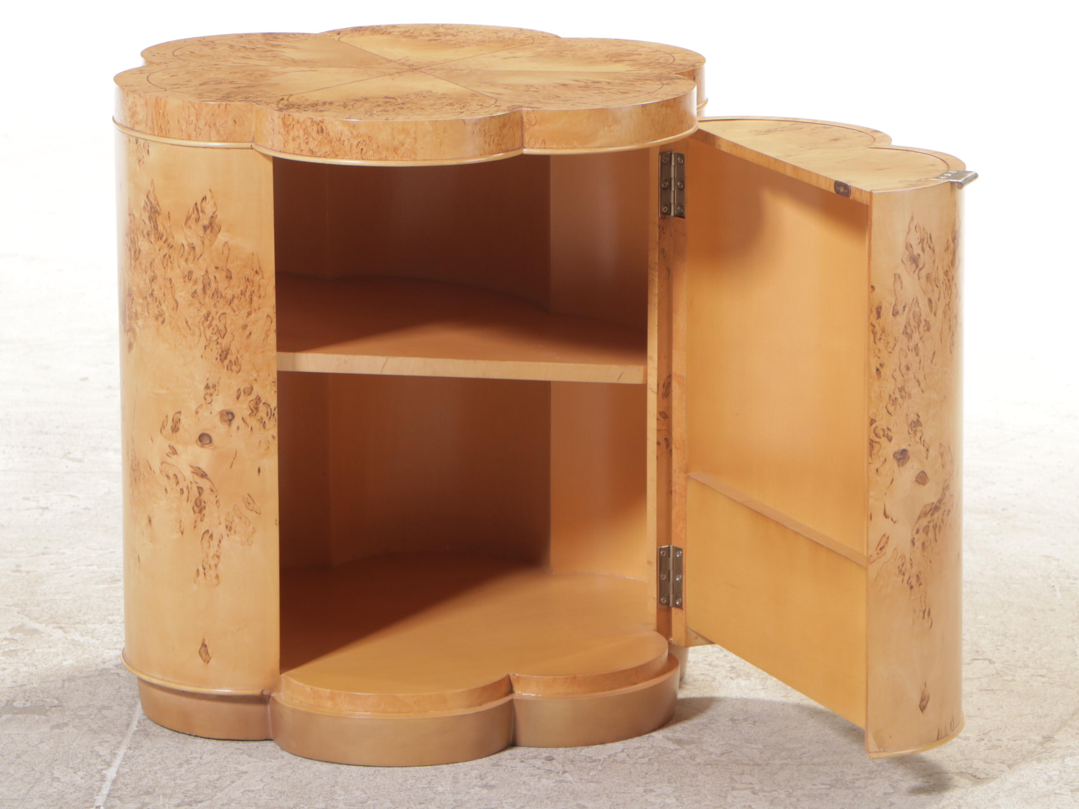 Thomasville "Bogart Luxe Collection" Burl Wood Lobed Storage End Table ...