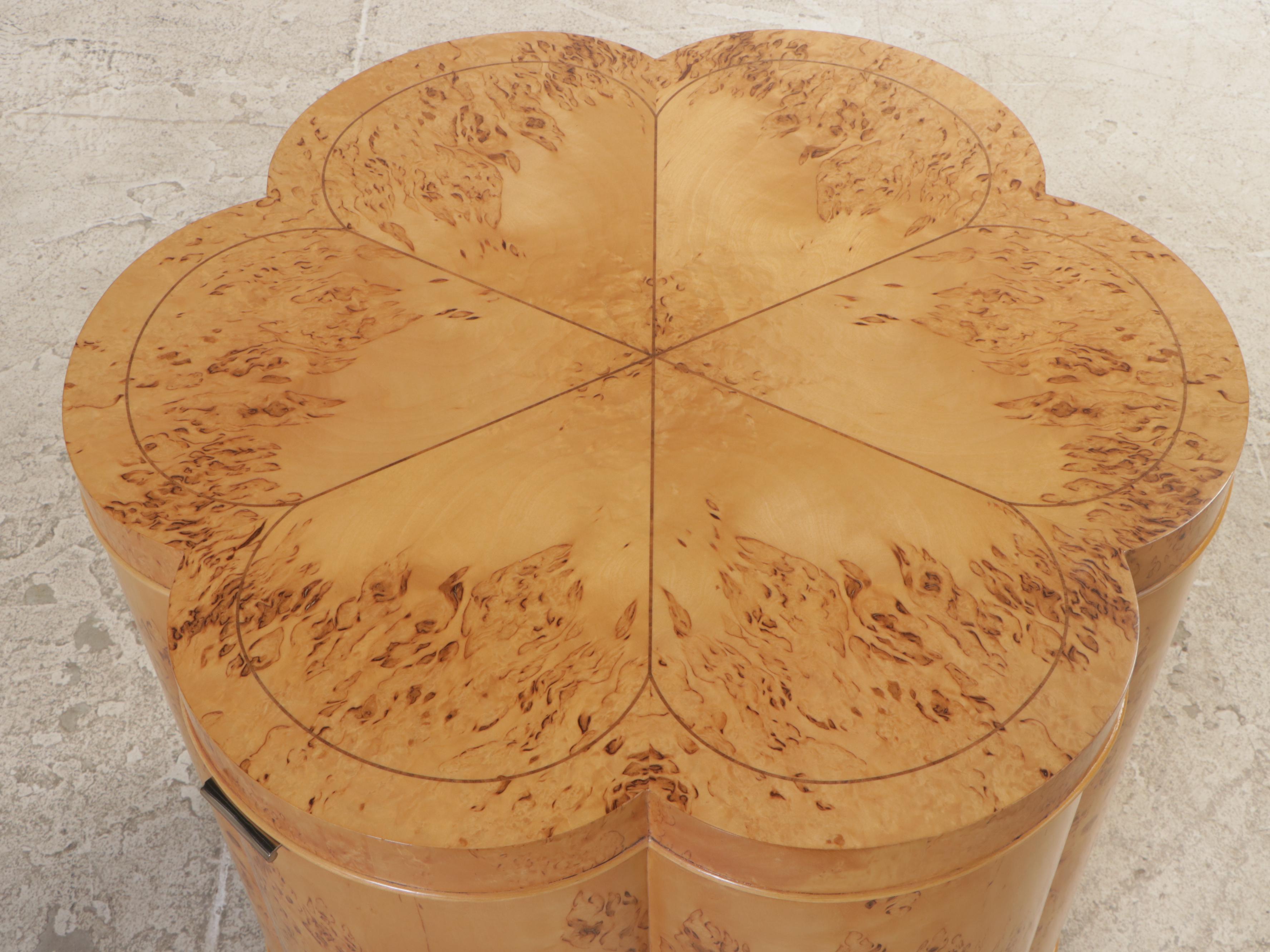 Thomasville "Bogart Luxe Collection" Burl Wood Lobed Storage End Table ...