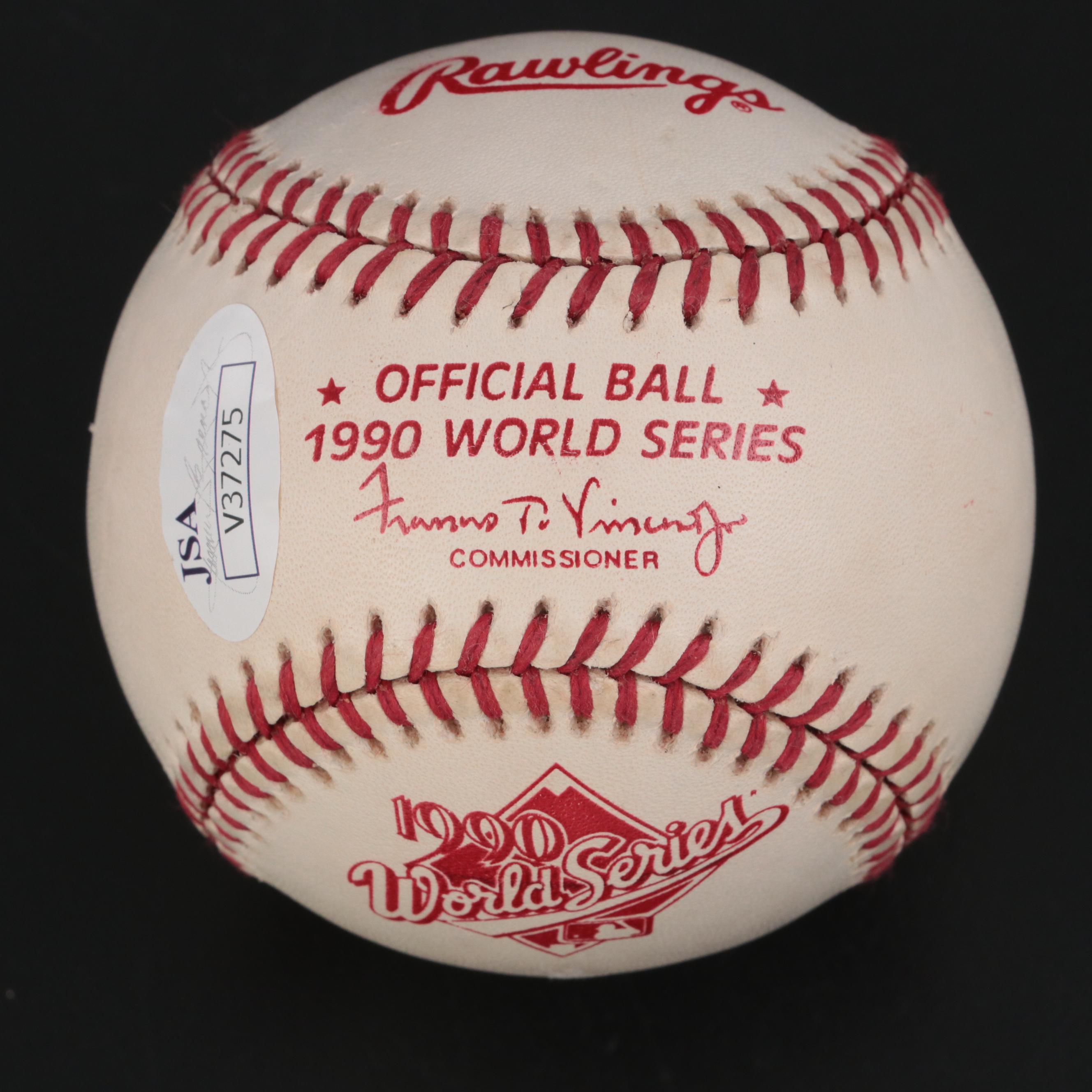 1990 Cincinnati Reds W.S. Starter Team Signed W.S. Baseball with Larkin ...