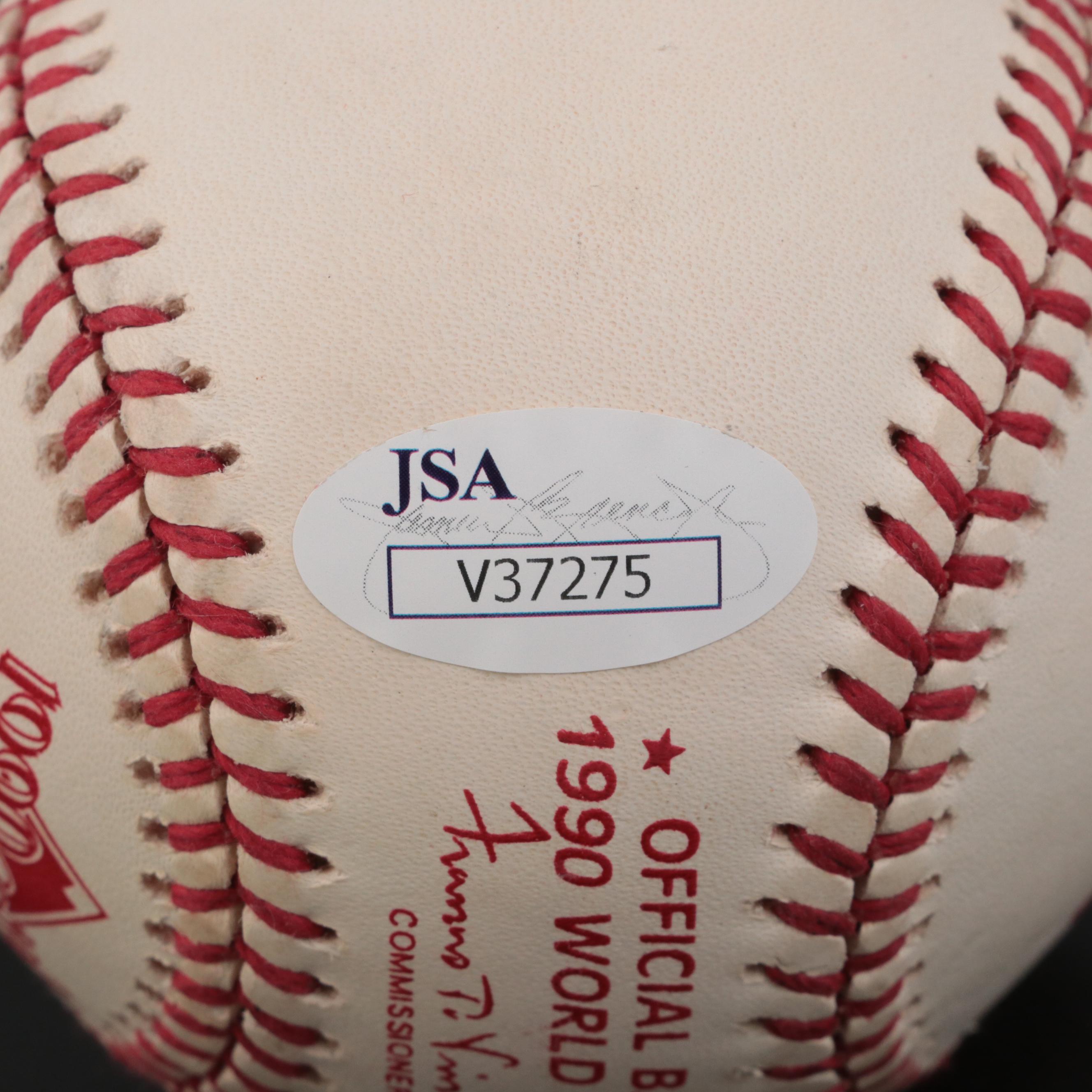 1990 Cincinnati Reds W.S. Starter Team Signed W.S. Baseball with Larkin ...