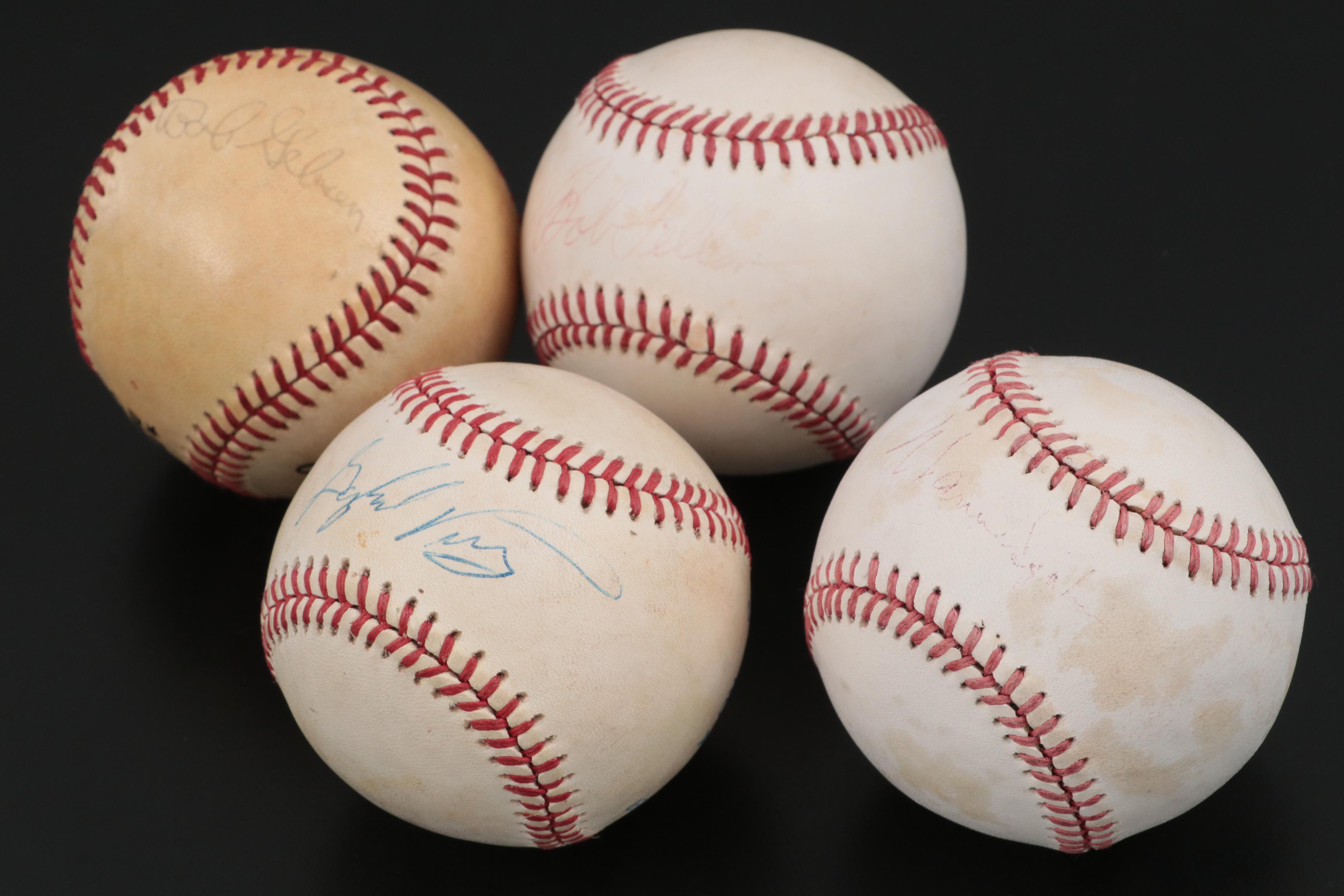 Bob Gibson, Warren Spahn, Bob Feller and Gaylord Perry Signed Rawlings ...
