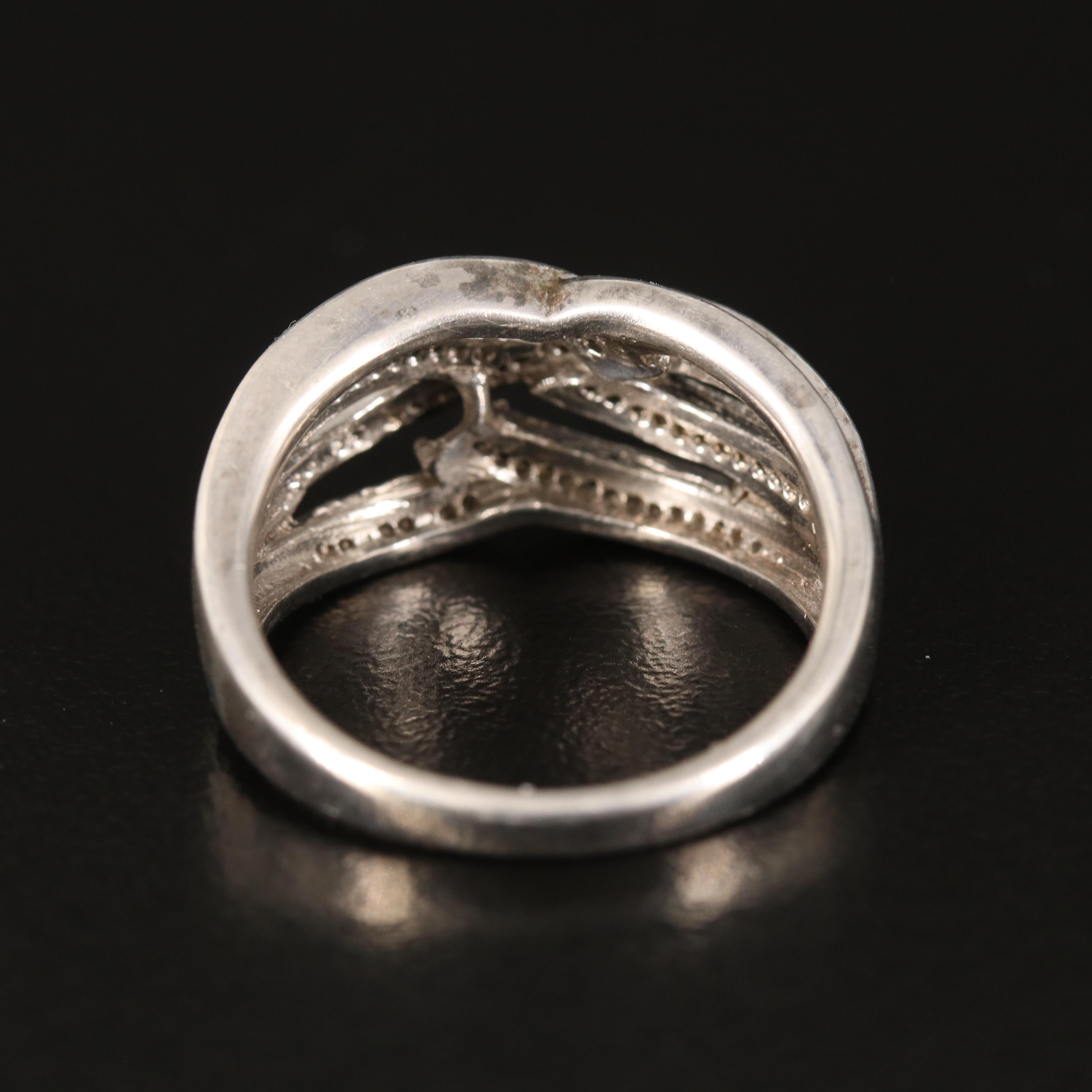 Sterling Diamond Crossover Ring | EBTH
