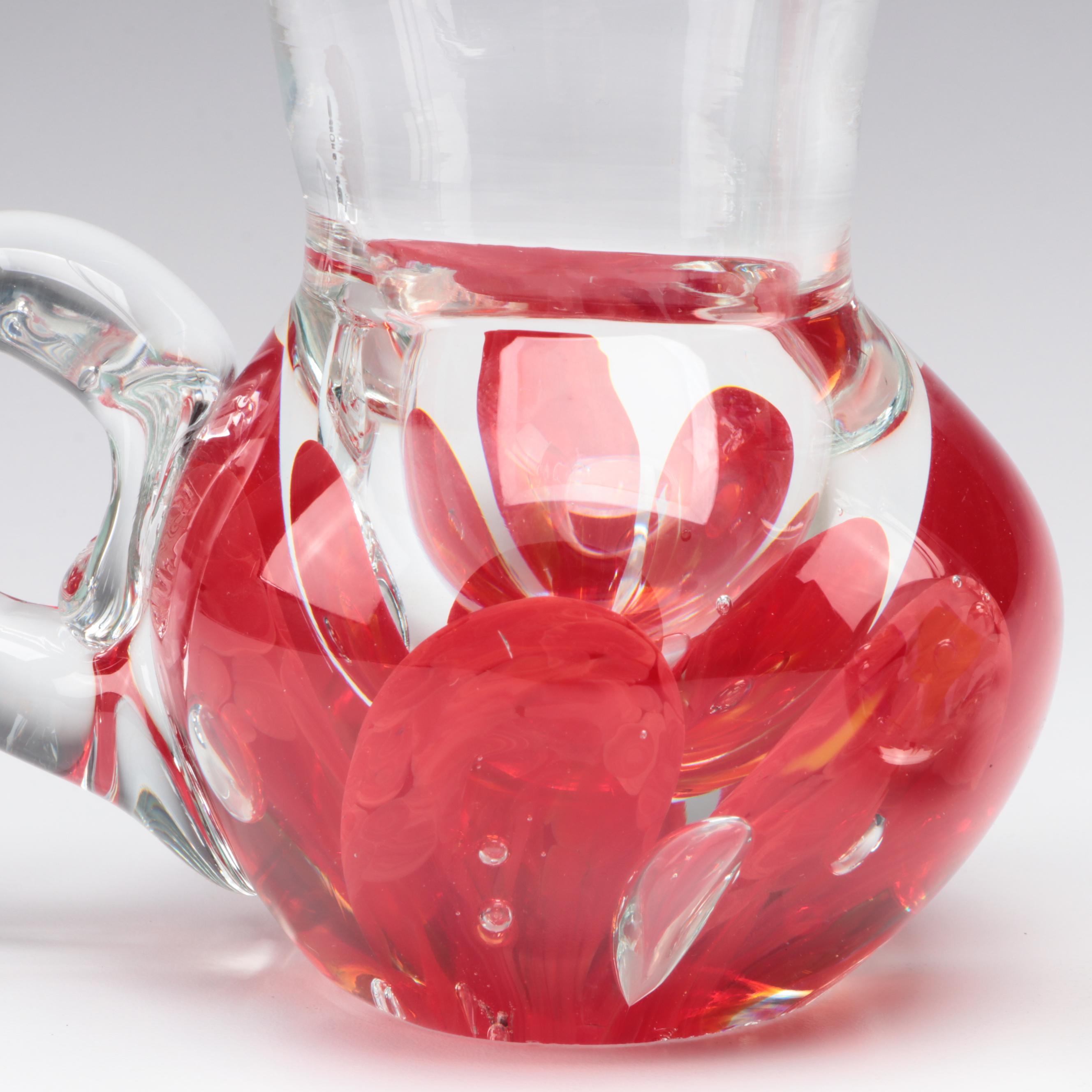 Joe St. Clair Paperweight and Pitcher with Other Art Glass Vase | EBTH