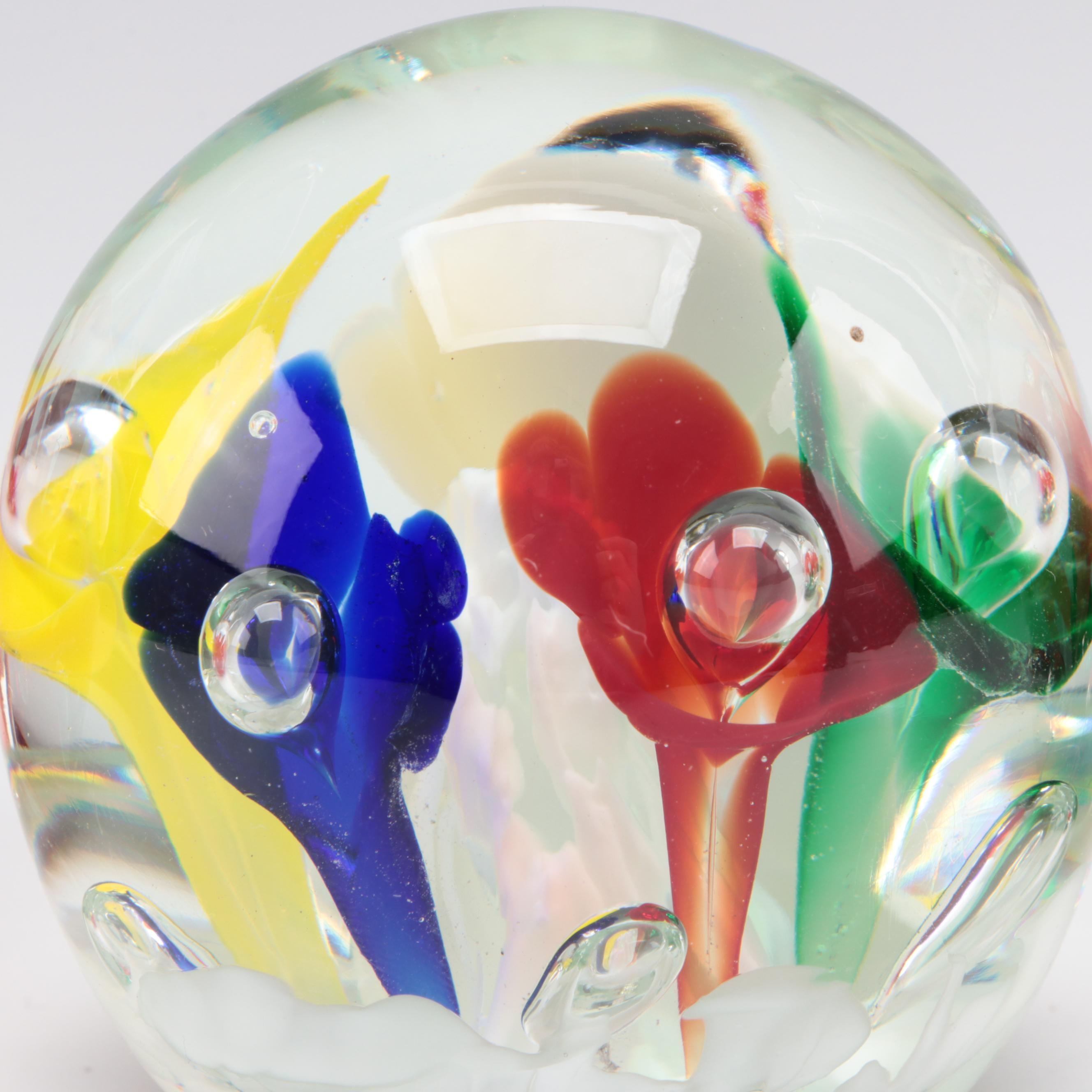 Joe St. Clair Paperweight and Pitcher with Other Art Glass Vase | EBTH