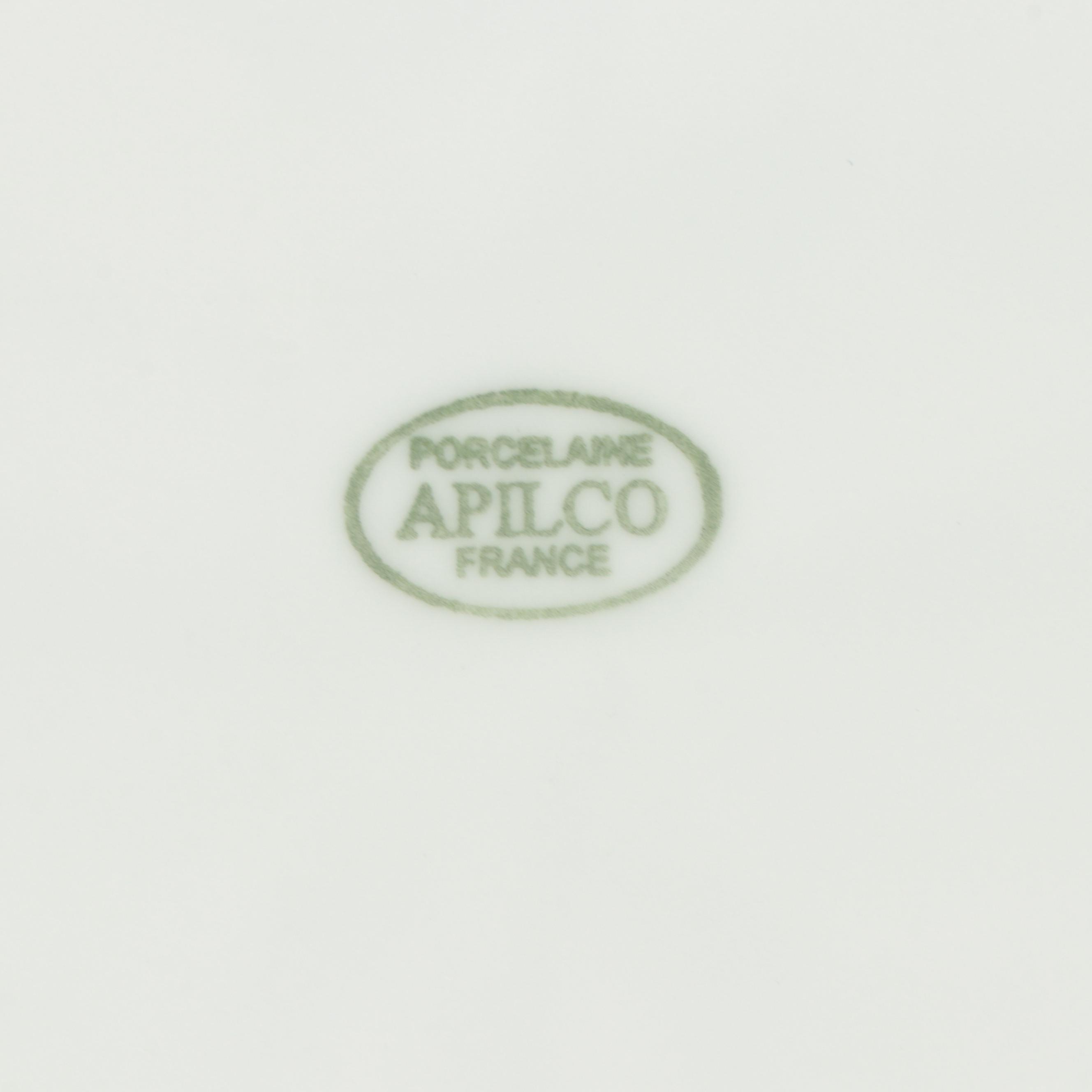Apilco "Tradition Blue" Porcelain Dinnerware with Sferra "Acanthus ...