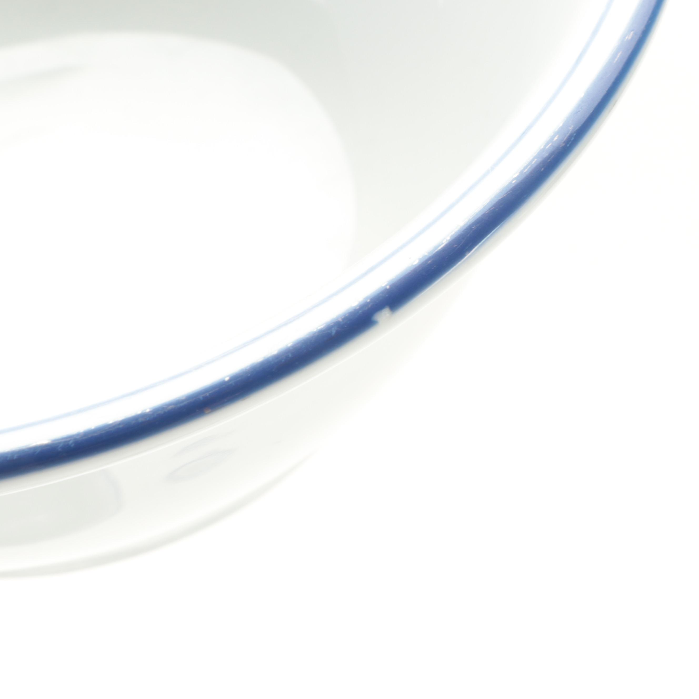 Apilco "Tradition Blue" Porcelain Dinnerware with Sferra "Acanthus ...