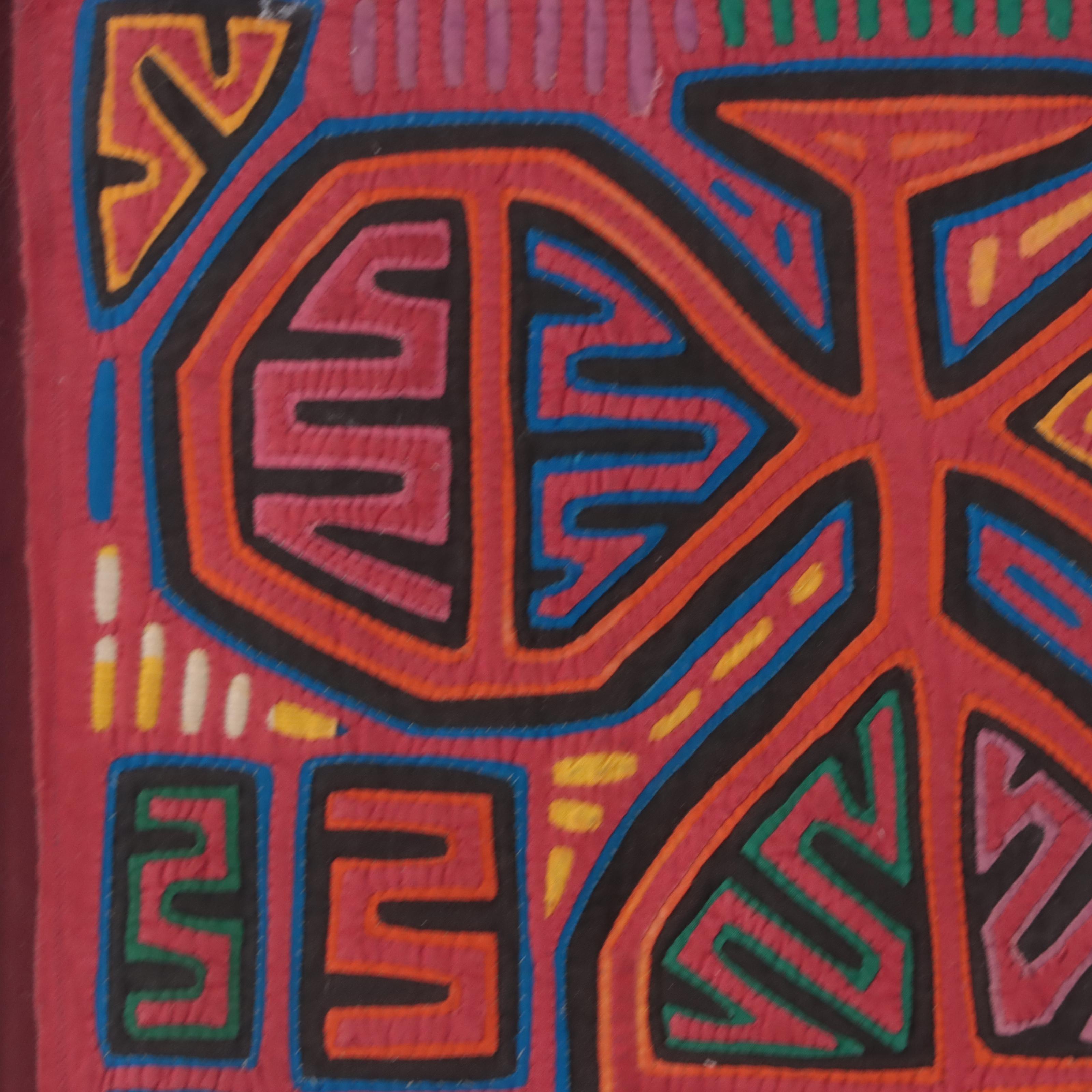 Folk Art Panamanian Guna Mola Textile in Frame | EBTH