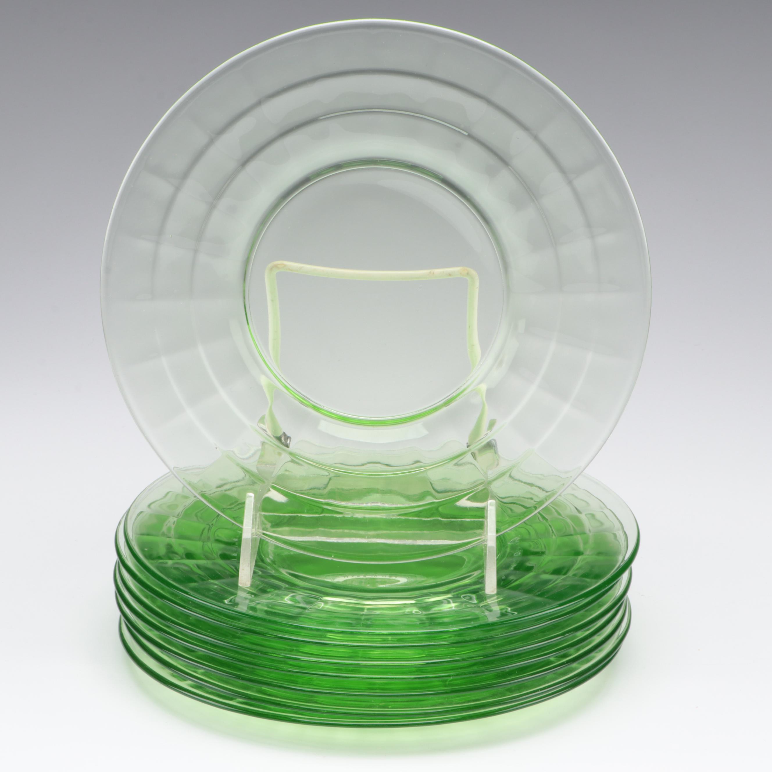 Anchor Hocking "Block Optic Green" Uranium Glass Dinnerware and ...