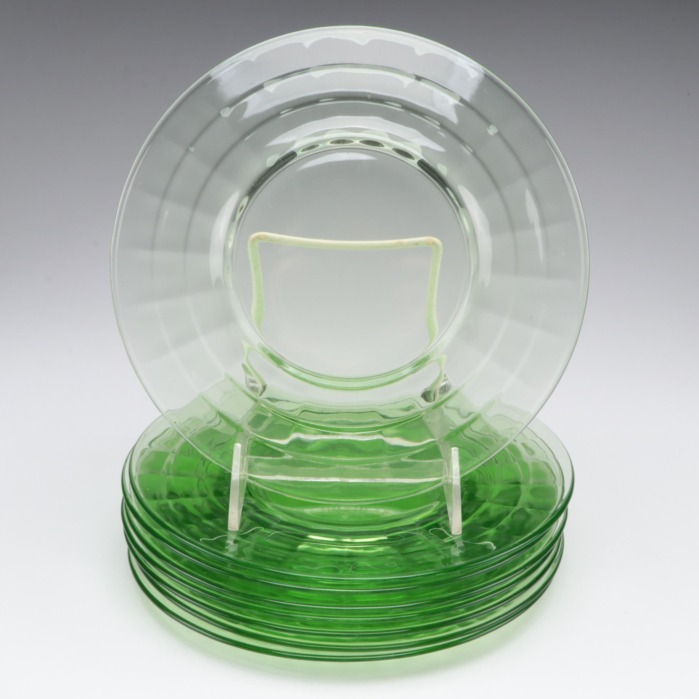 Anchor Hocking "Block Optic Green" Uranium Glass Dinnerware and ...