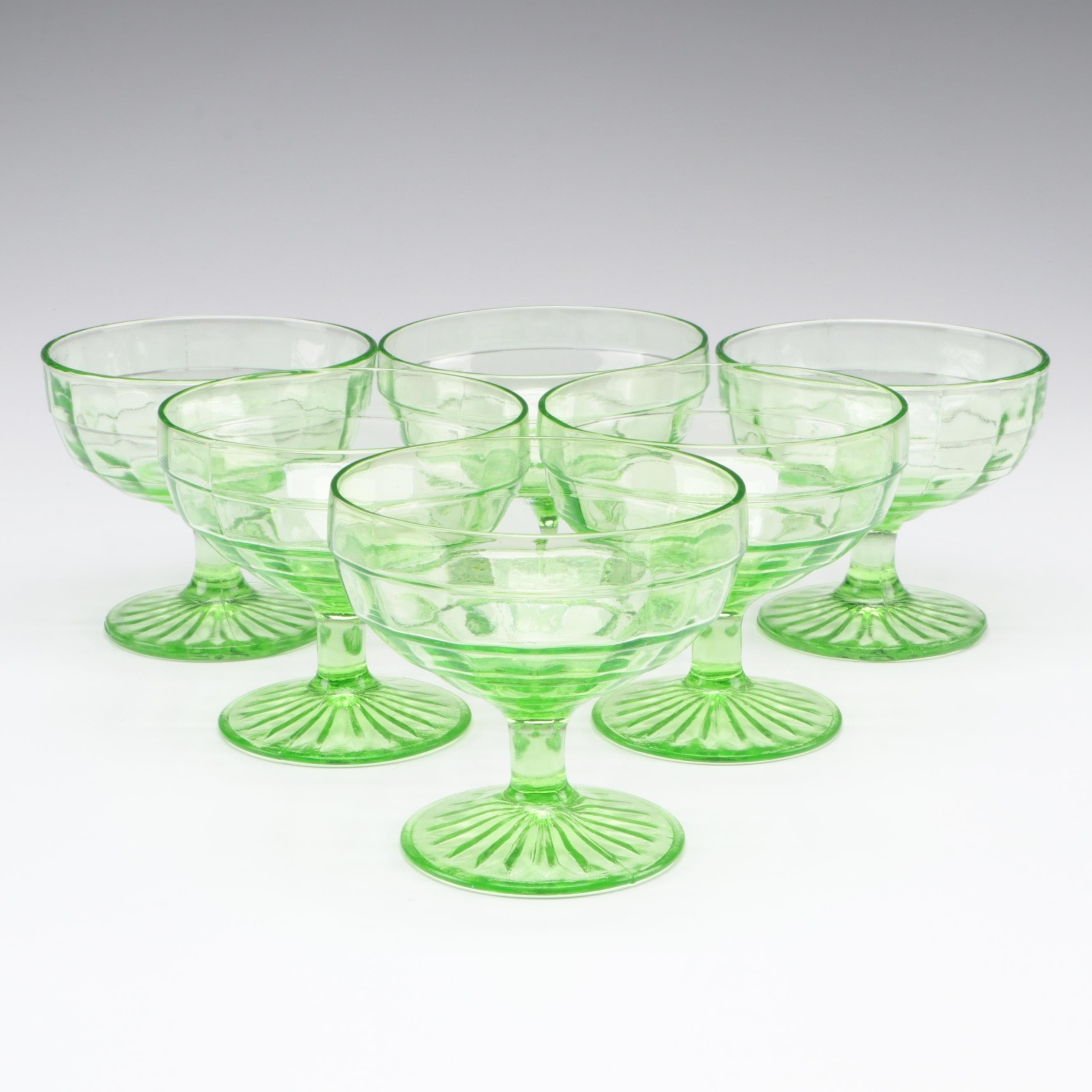 Anchor Hocking "Block Optic Green" Uranium Glass Dinnerware and ...