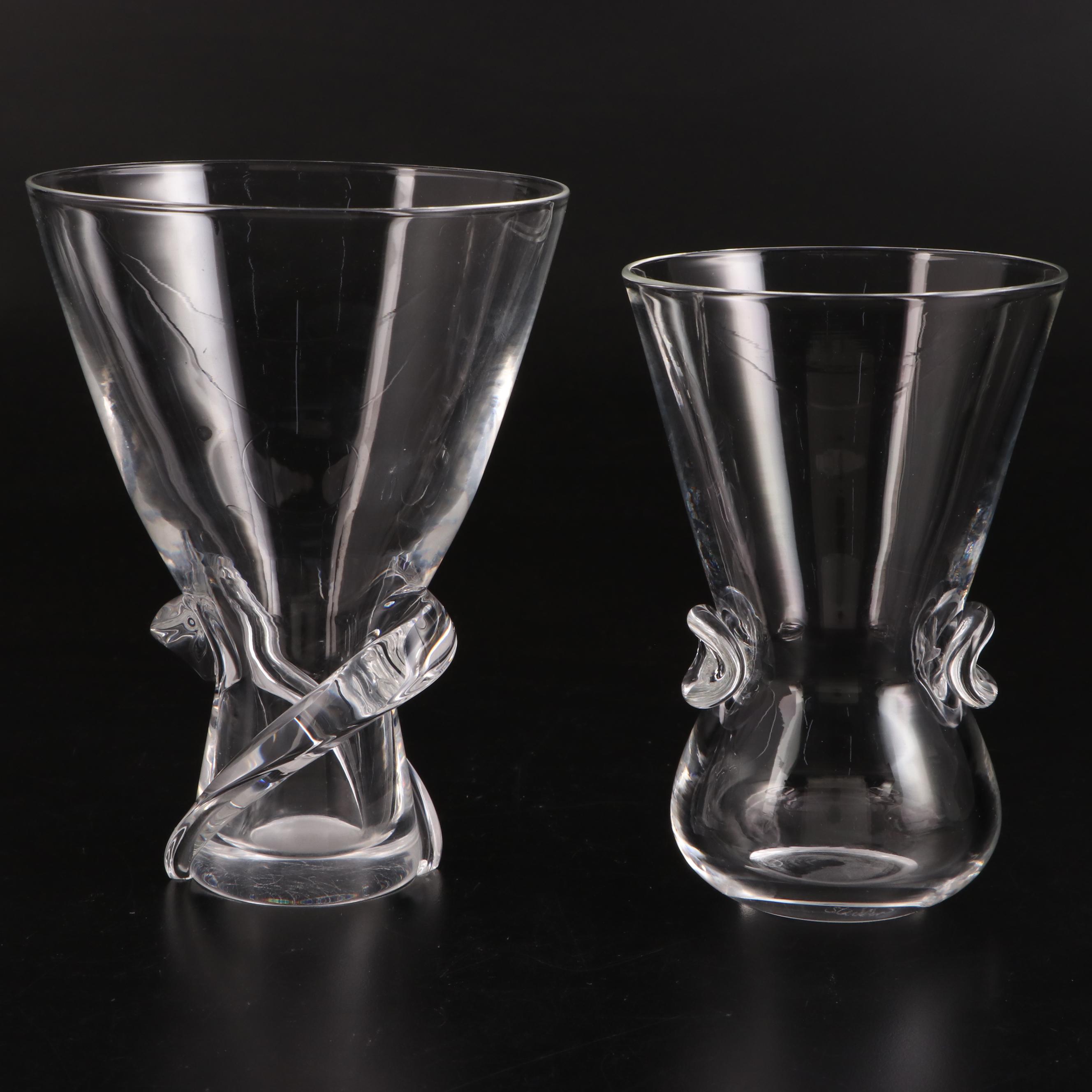 Steuben Art Glass Spiral Vase with Signet and Bouquet Vases | EBTH