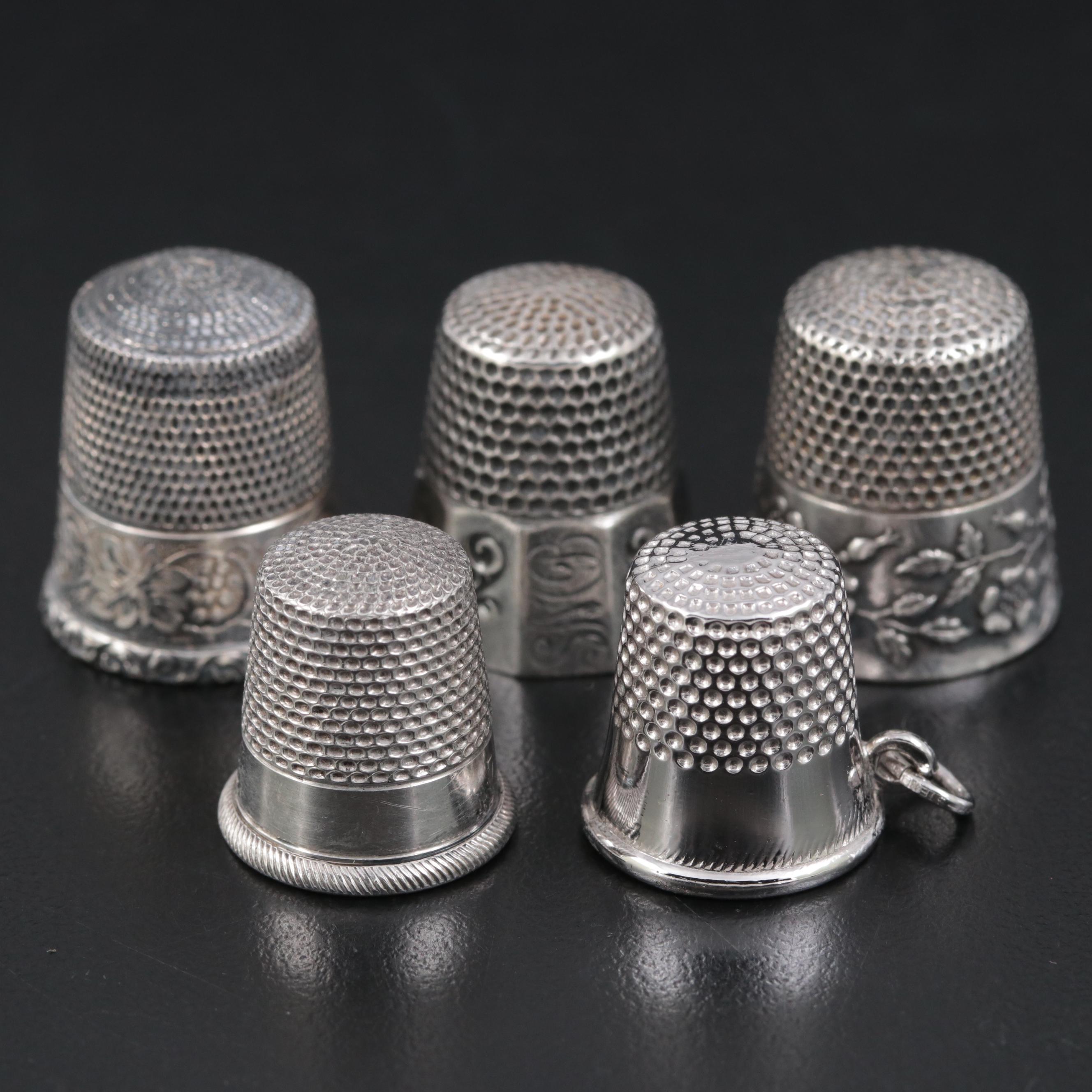 American Sterling Silver and Silver Plate Thimble Collection | EBTH