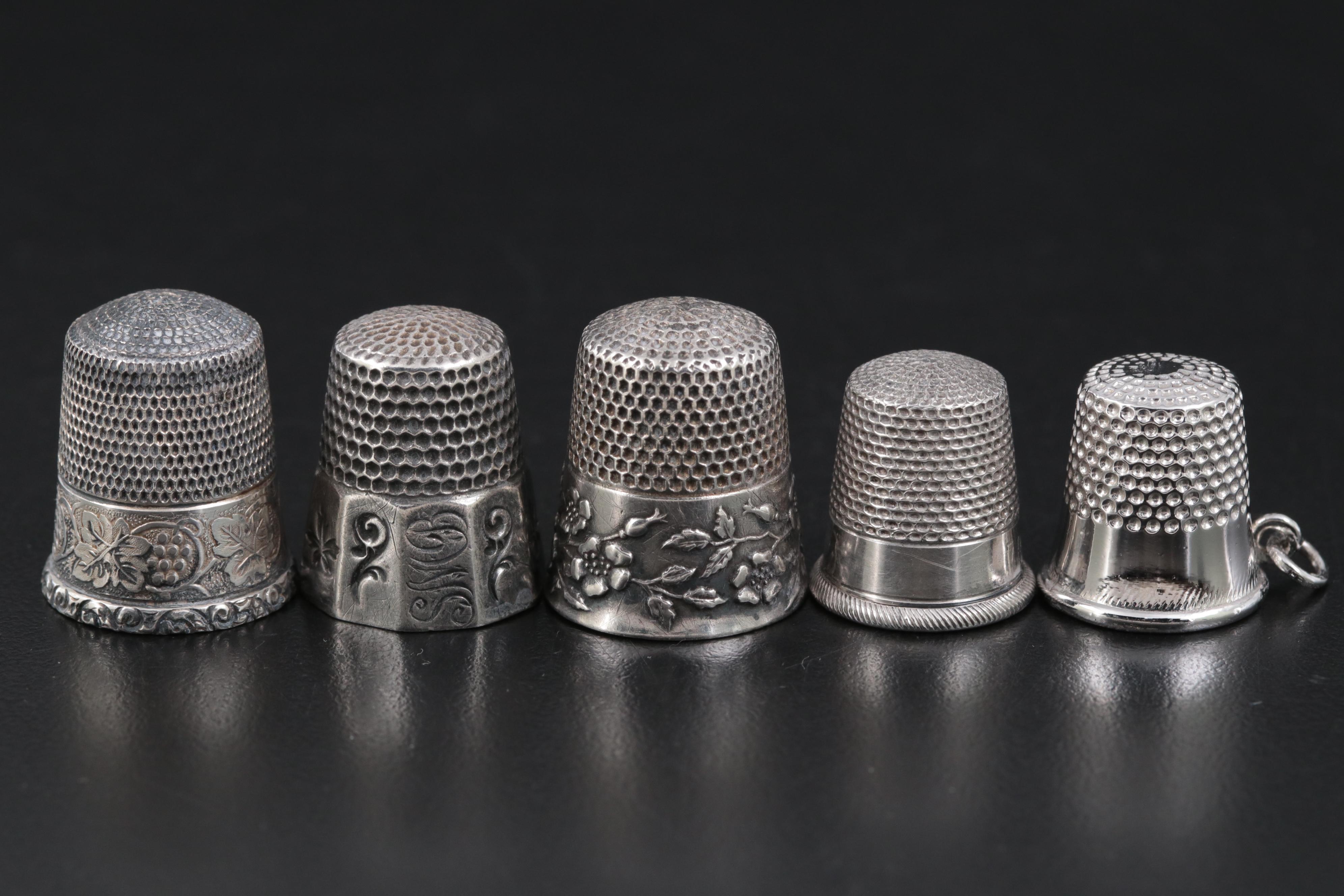 American Sterling Silver and Silver Plate Thimble Collection | EBTH