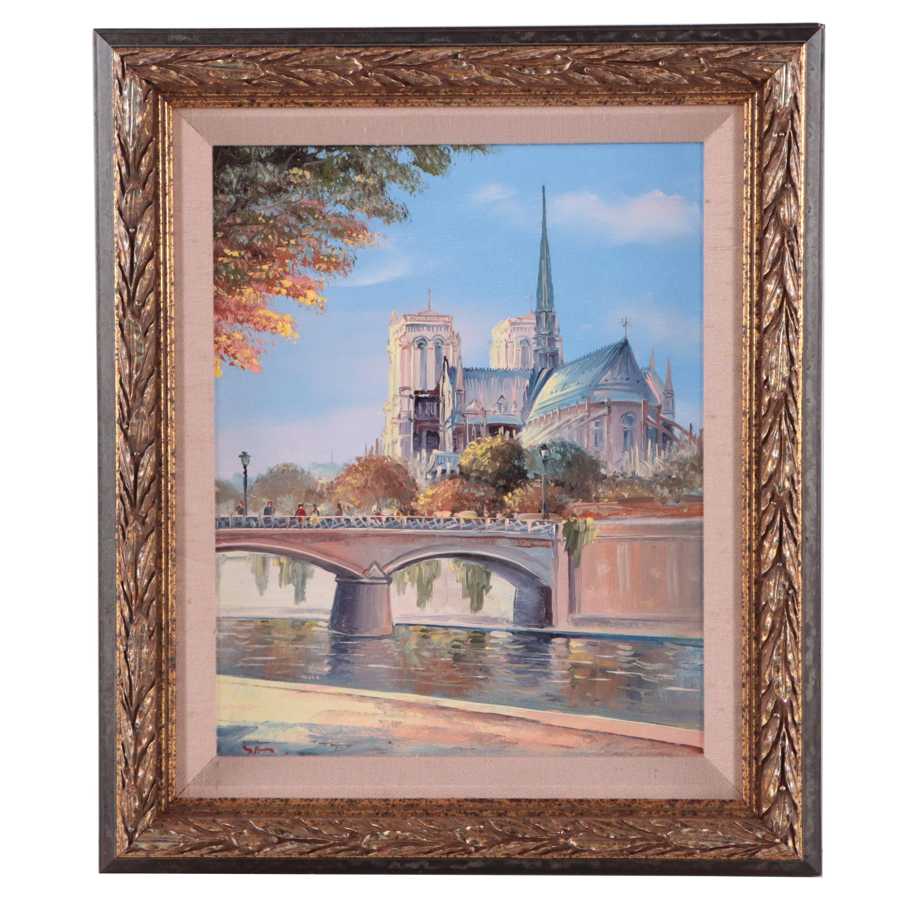 Parisian Oil Painting of Notre Dame | EBTH