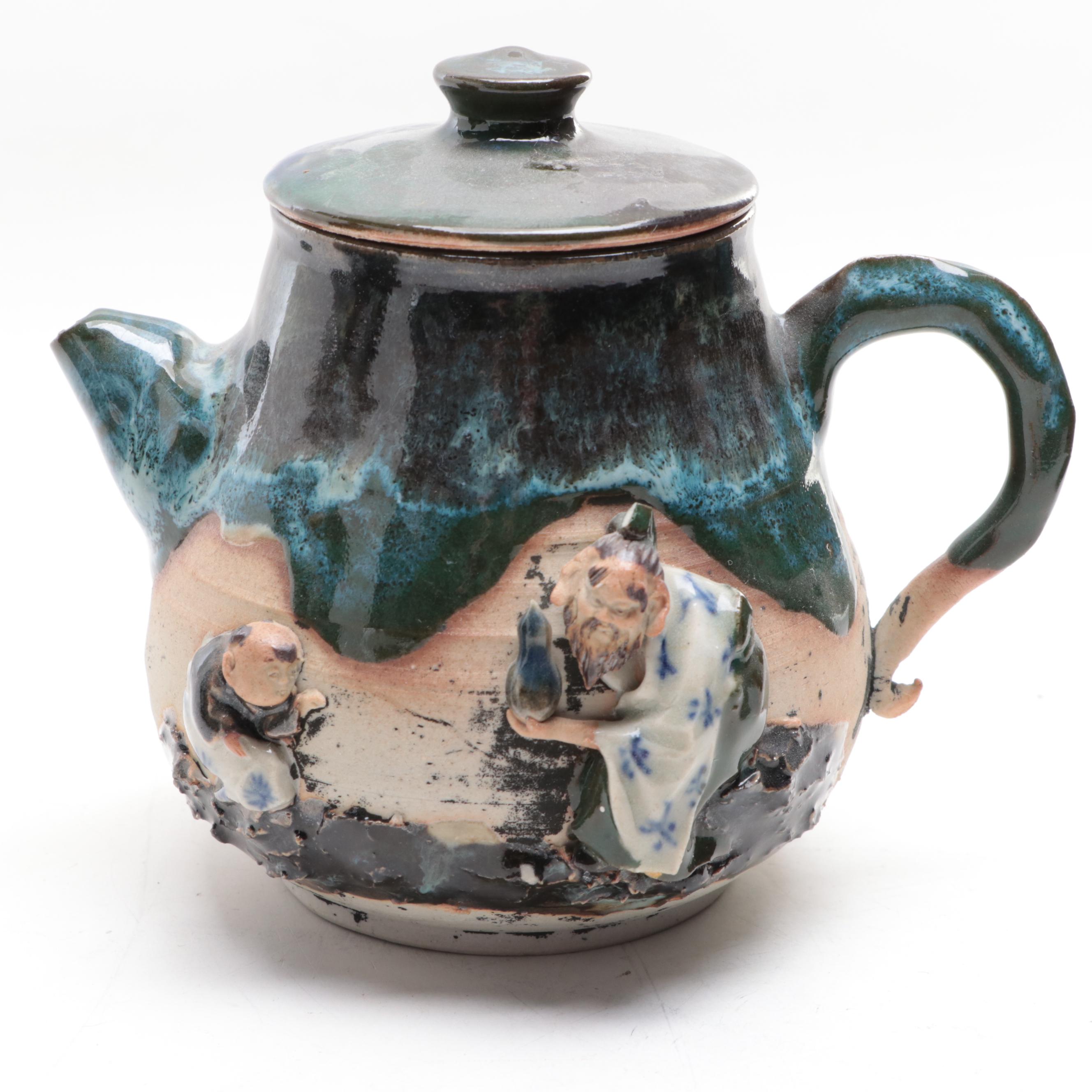 Japanese Sumida Gawa Pottery Teapots and Three-Handled Vase | EBTH