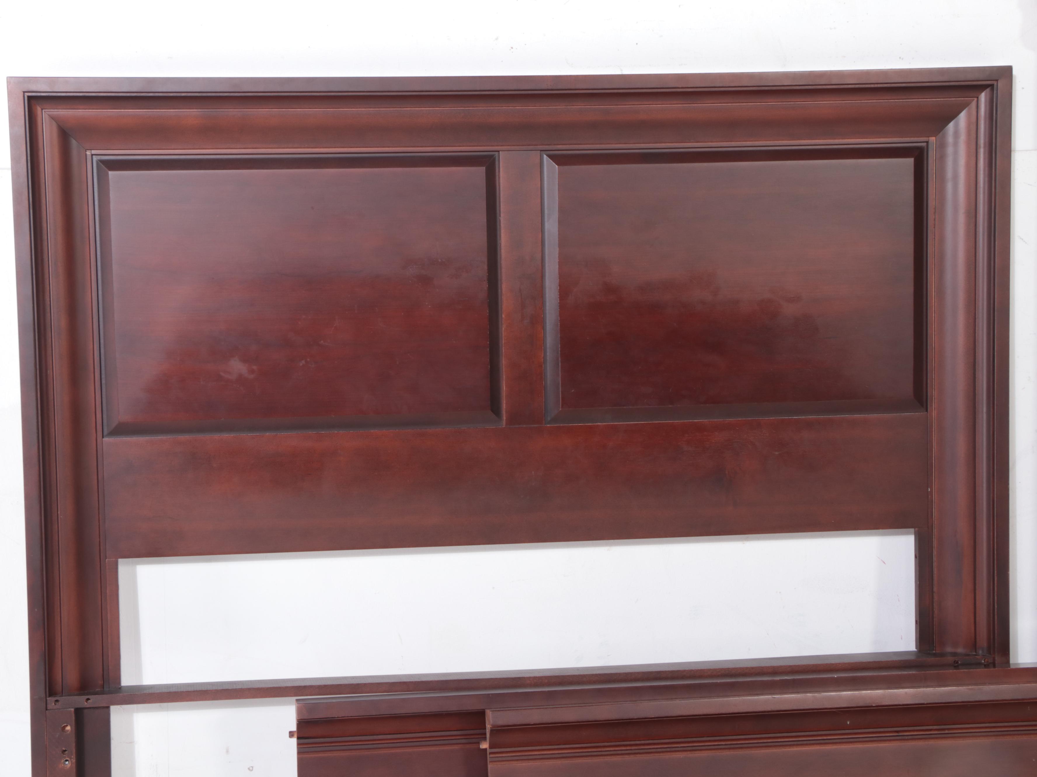 Shermag Inc. Hardwood Queen Size Bed Frame in Merlot Finish | EBTH