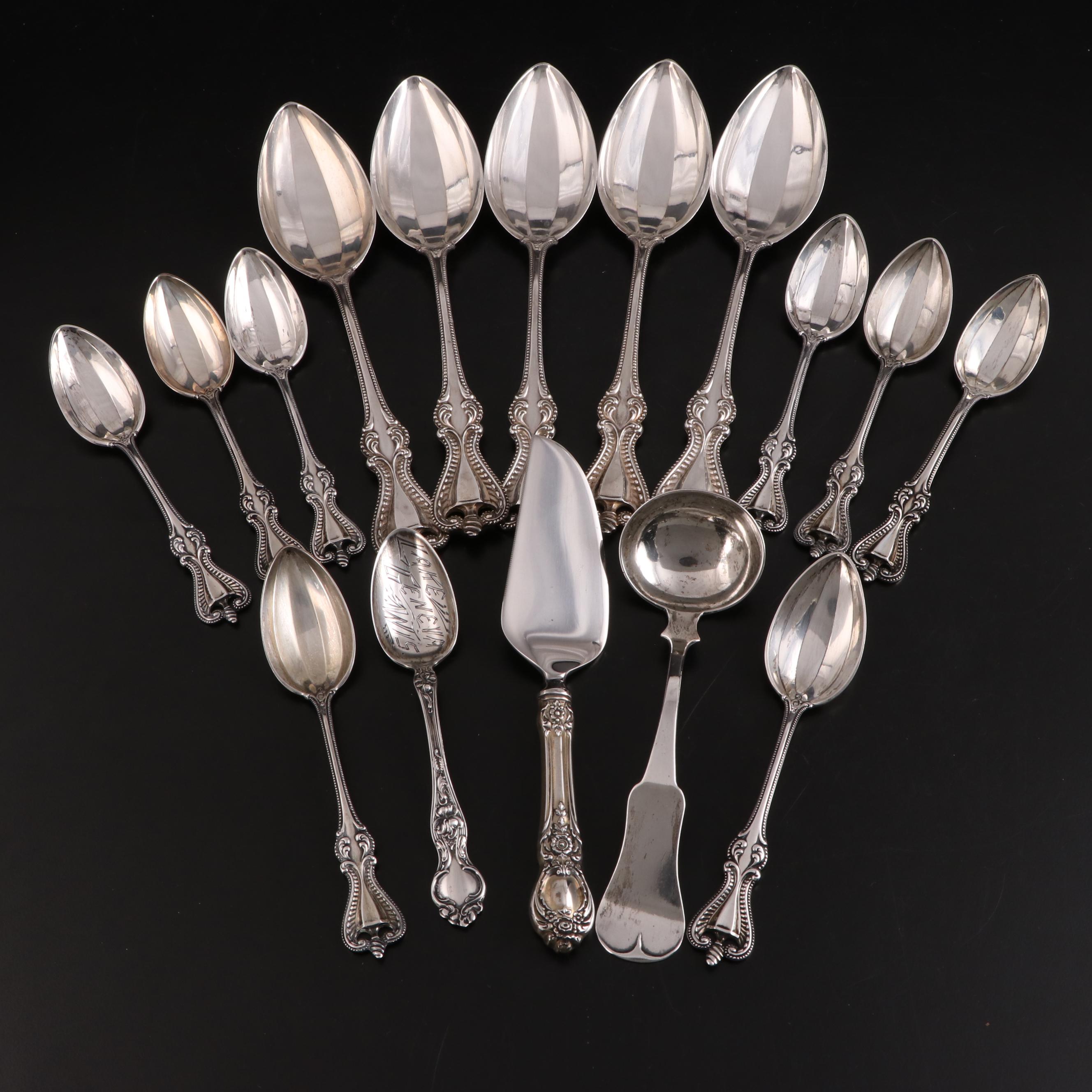 Towle "Old Colonial" Sterling Silver Flatware with Coin Silver Ladle ...