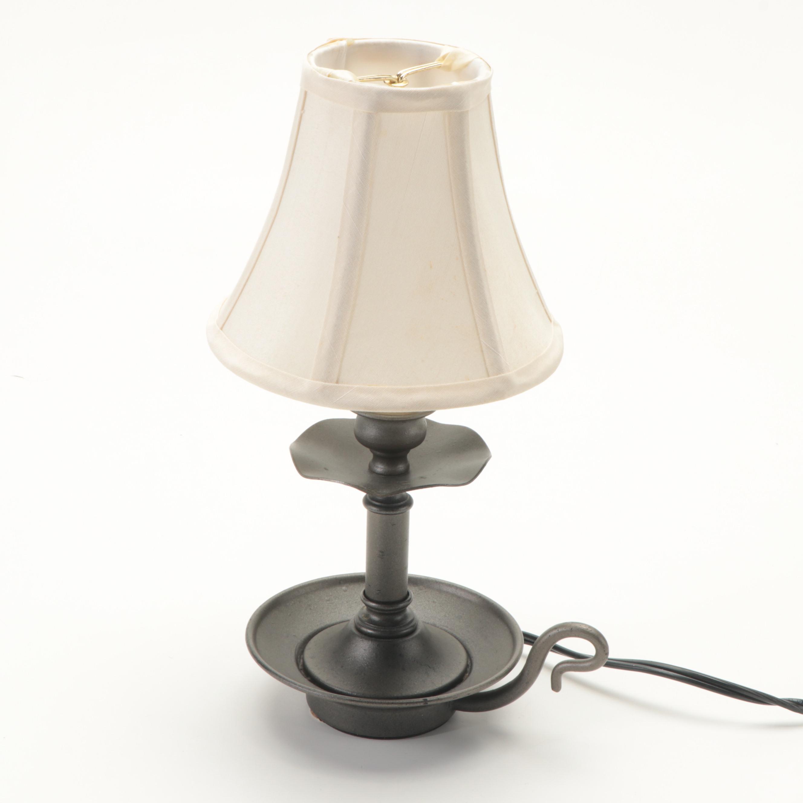 Colonial Style Brass Candlestick Buffet Lamp with Chamberstick Lamp | EBTH