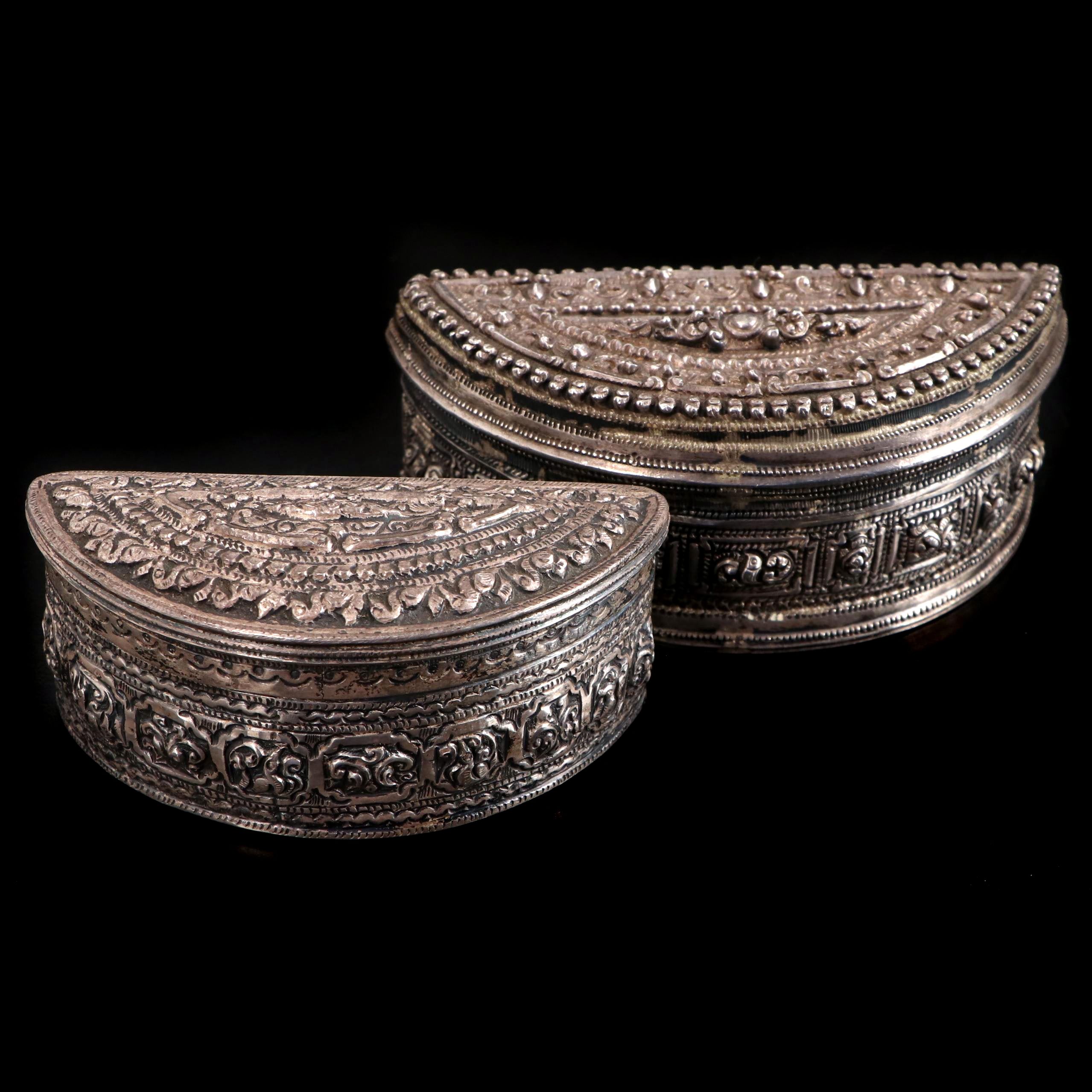 Burmese Sterling Silver Betel Lime Boxes | EBTH