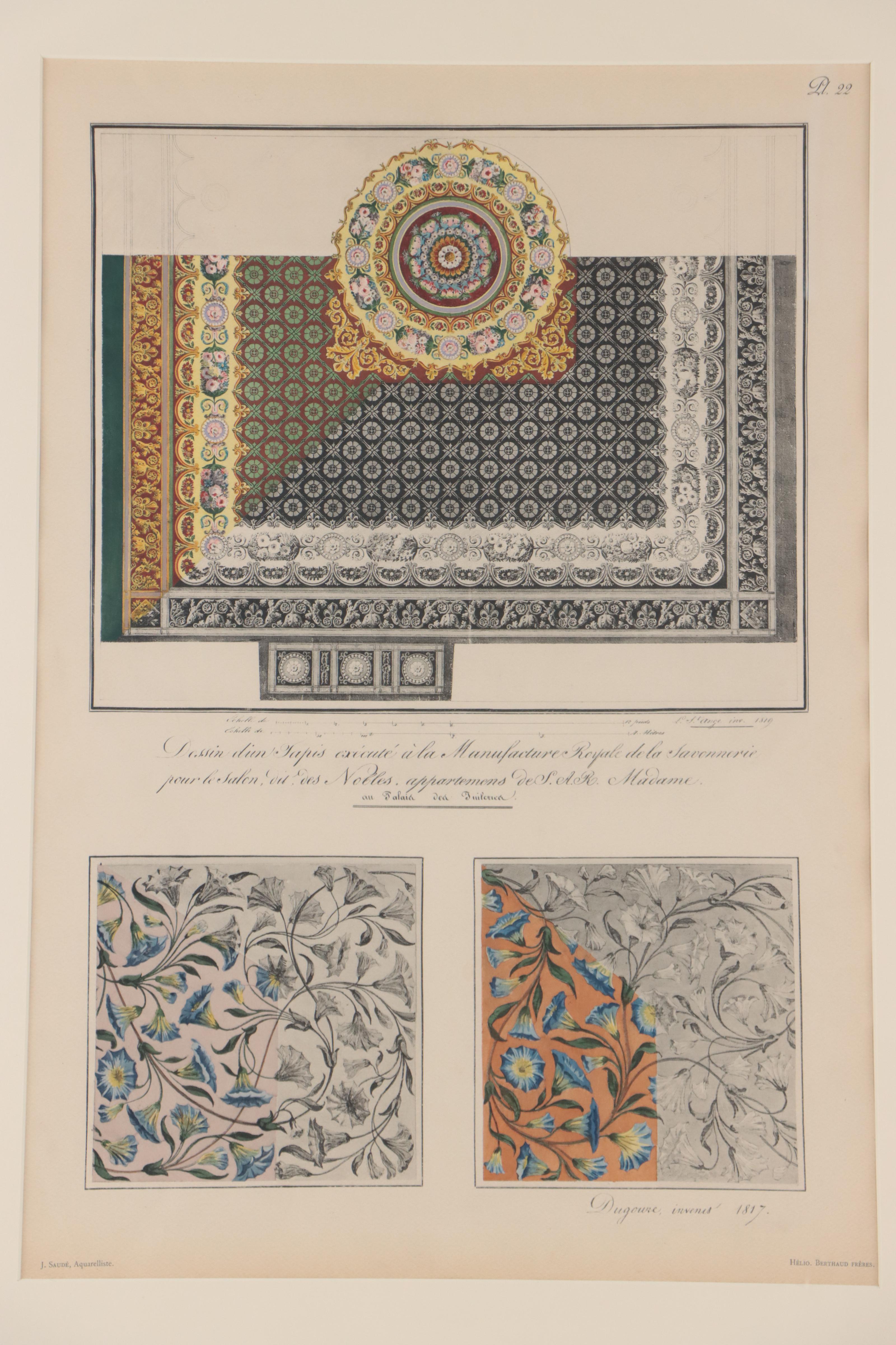 Hand-Colored Prints After Berthaud Frères of Carpet Designs | EBTH