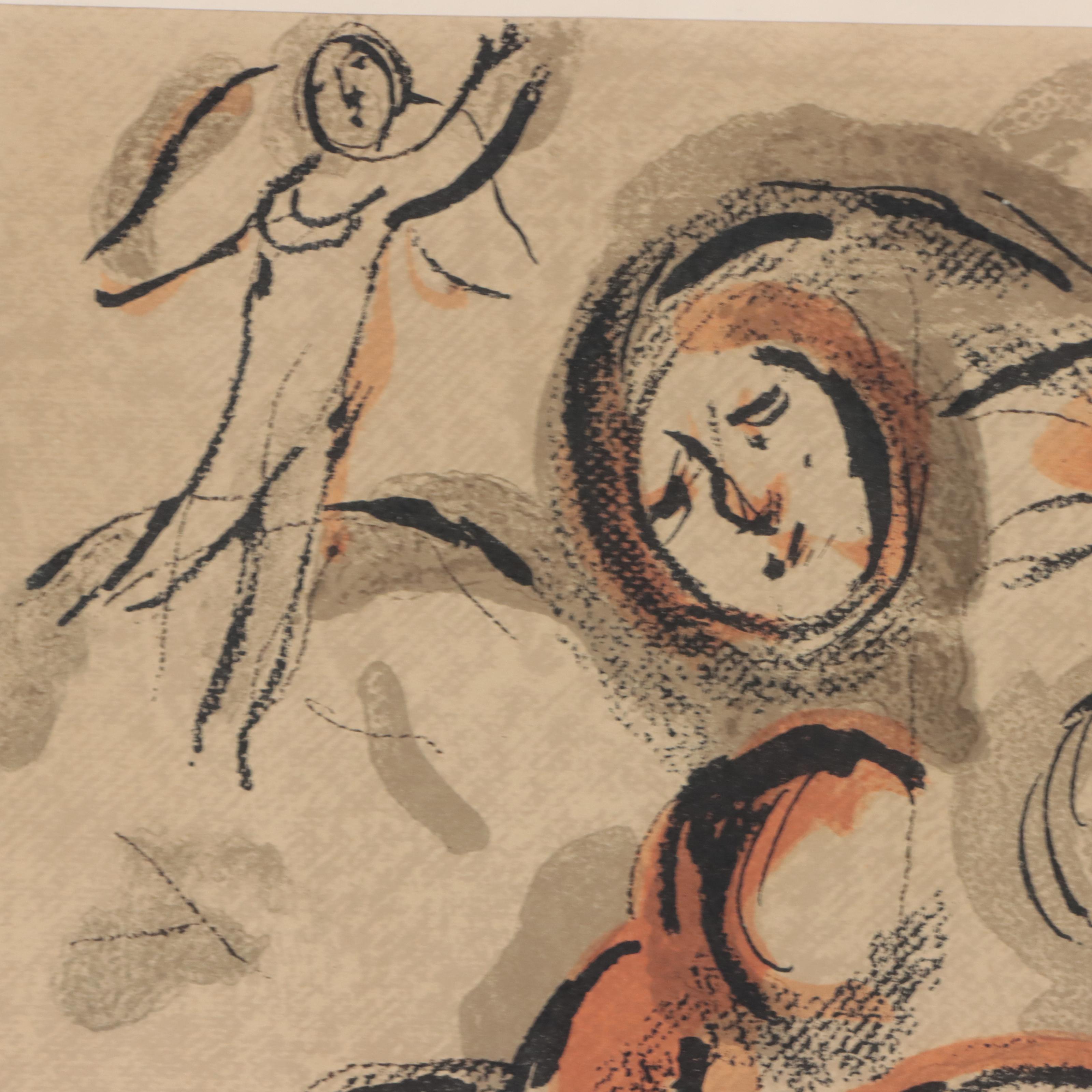 Marc Chagall Color Lithograph "Hagar in the Desert" From "Verve," 1960 ...