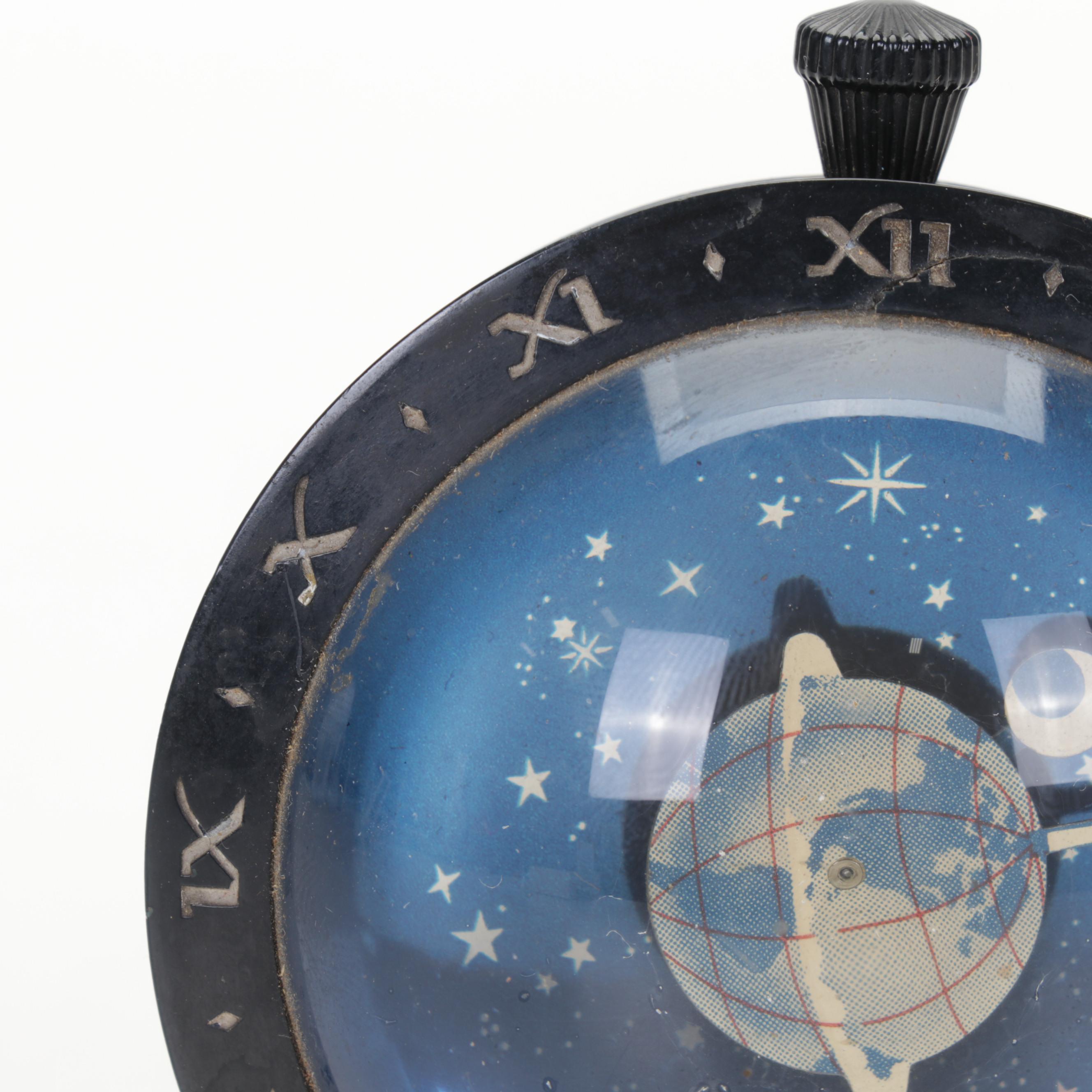 Westclox Earth, Moon and Stars Paperweight Clock, 1930s | EBTH