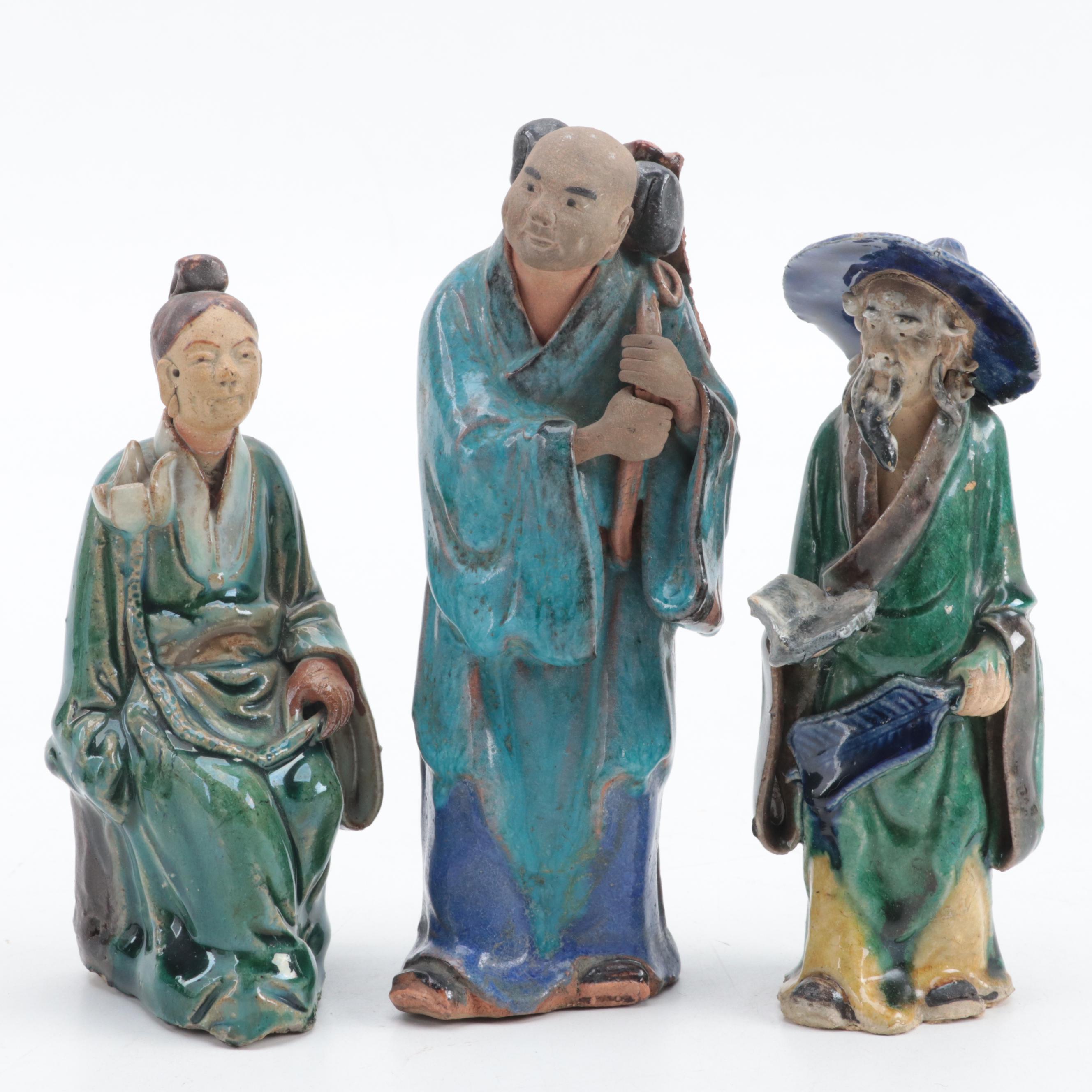Chinese Glazed Earthenware Shiwan Figures | EBTH