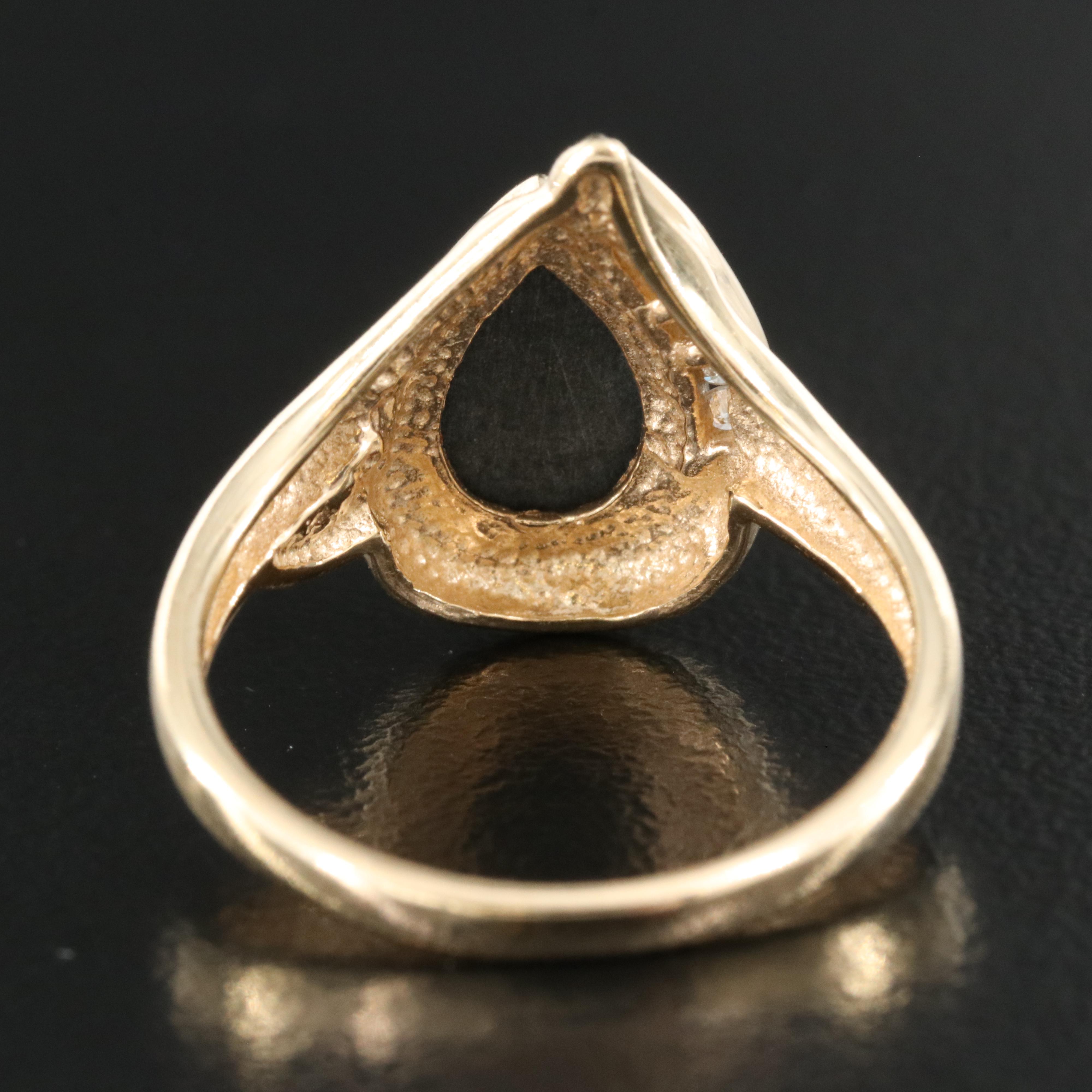 10K Chipped Stone and Diamond Ring | EBTH