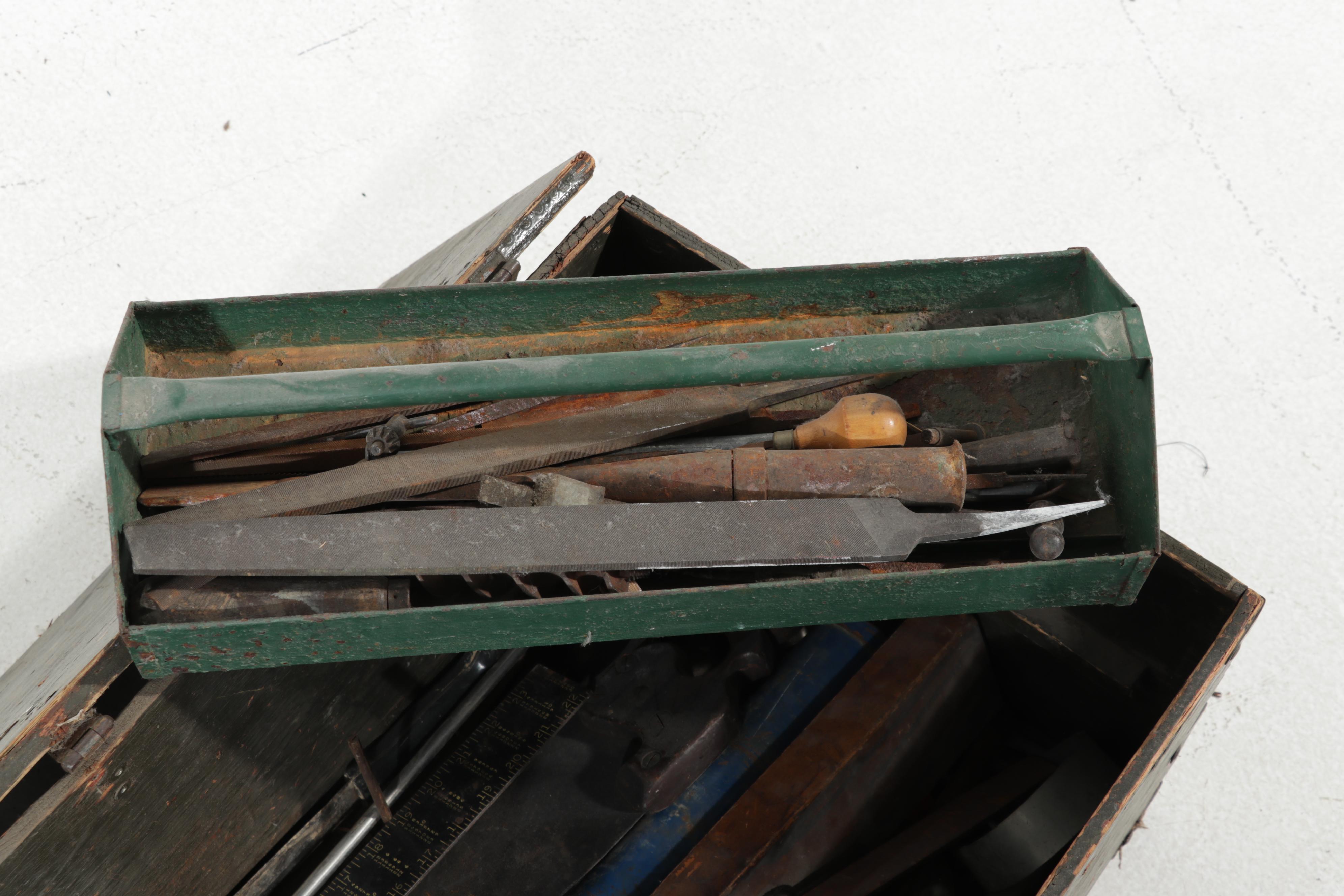 Wooden Trunk, Tools, and More | EBTH