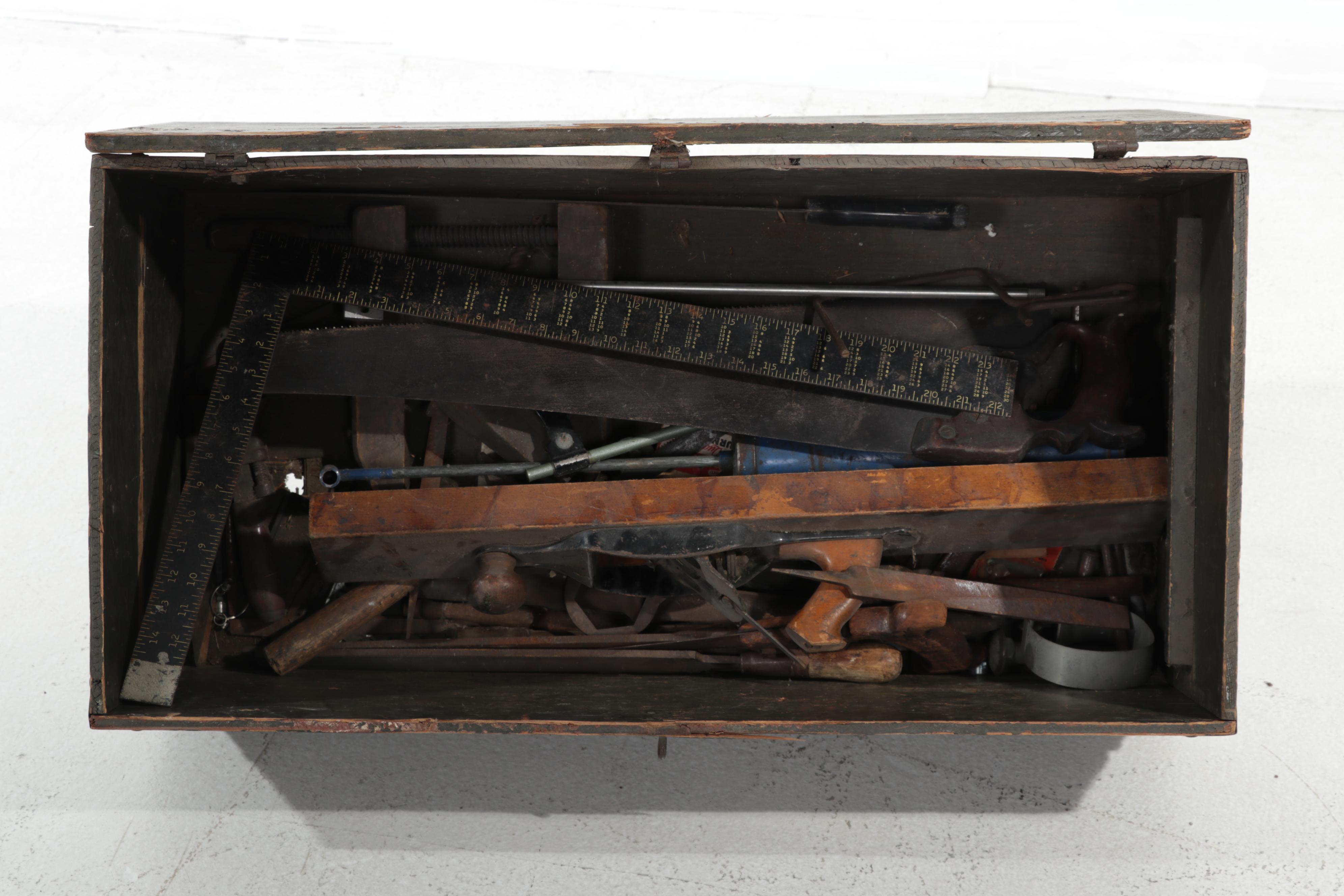 Wooden Trunk, Tools, and More | EBTH