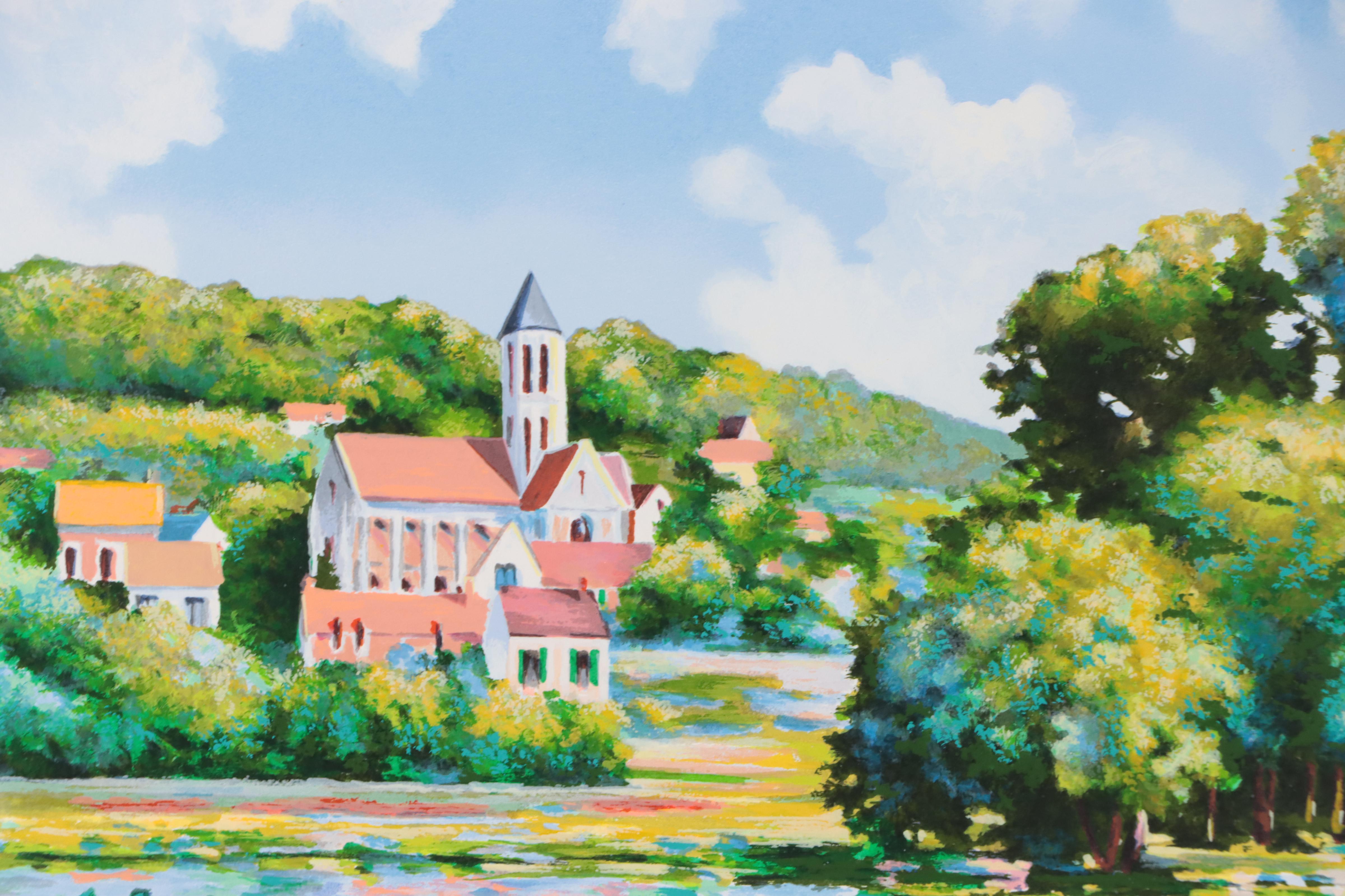 Claude Cambour Impressionist Style Serigraph of Lake Landscape | EBTH