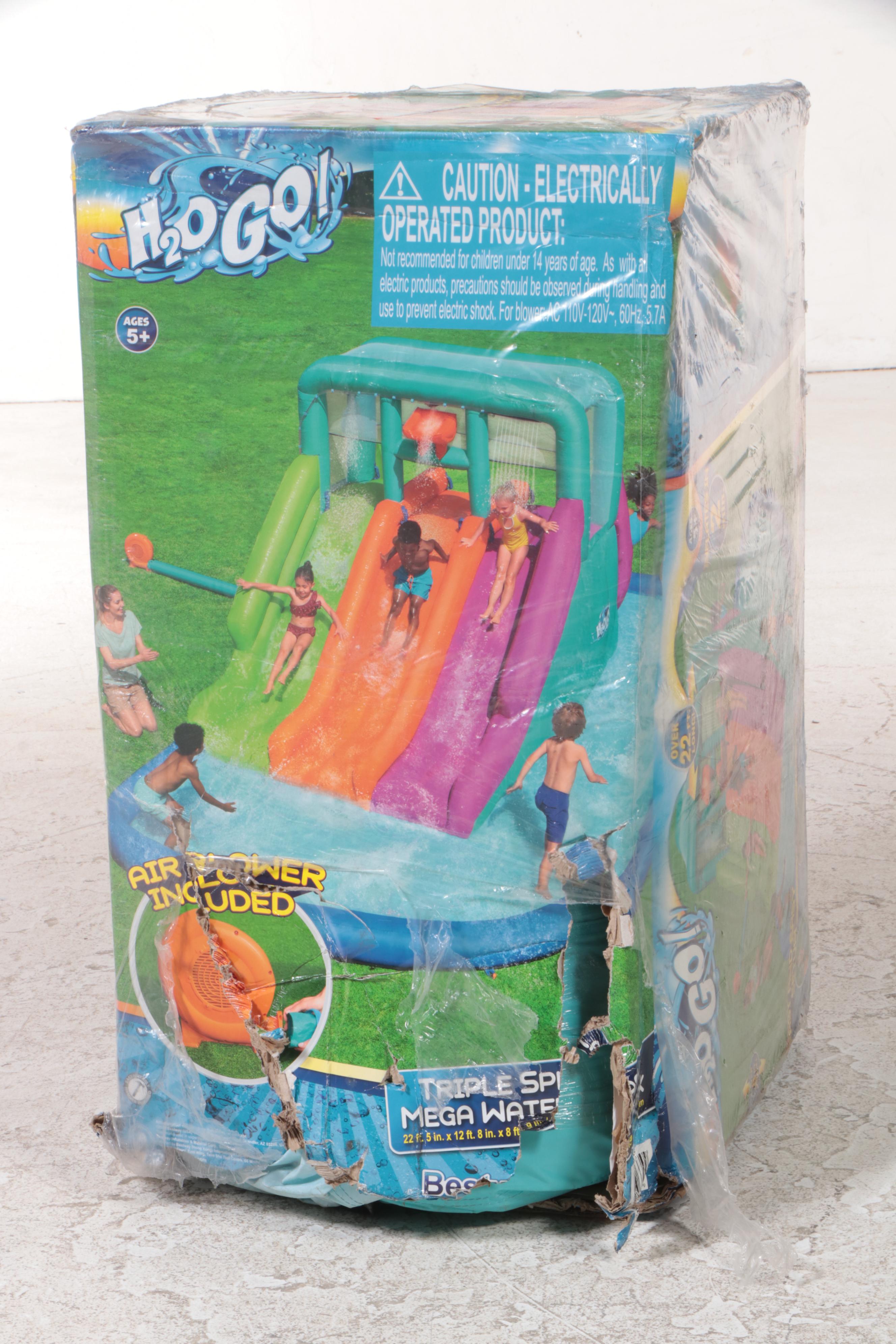 H2OGO! 22' Triple Splash Kids Inflatable Water Park | EBTH