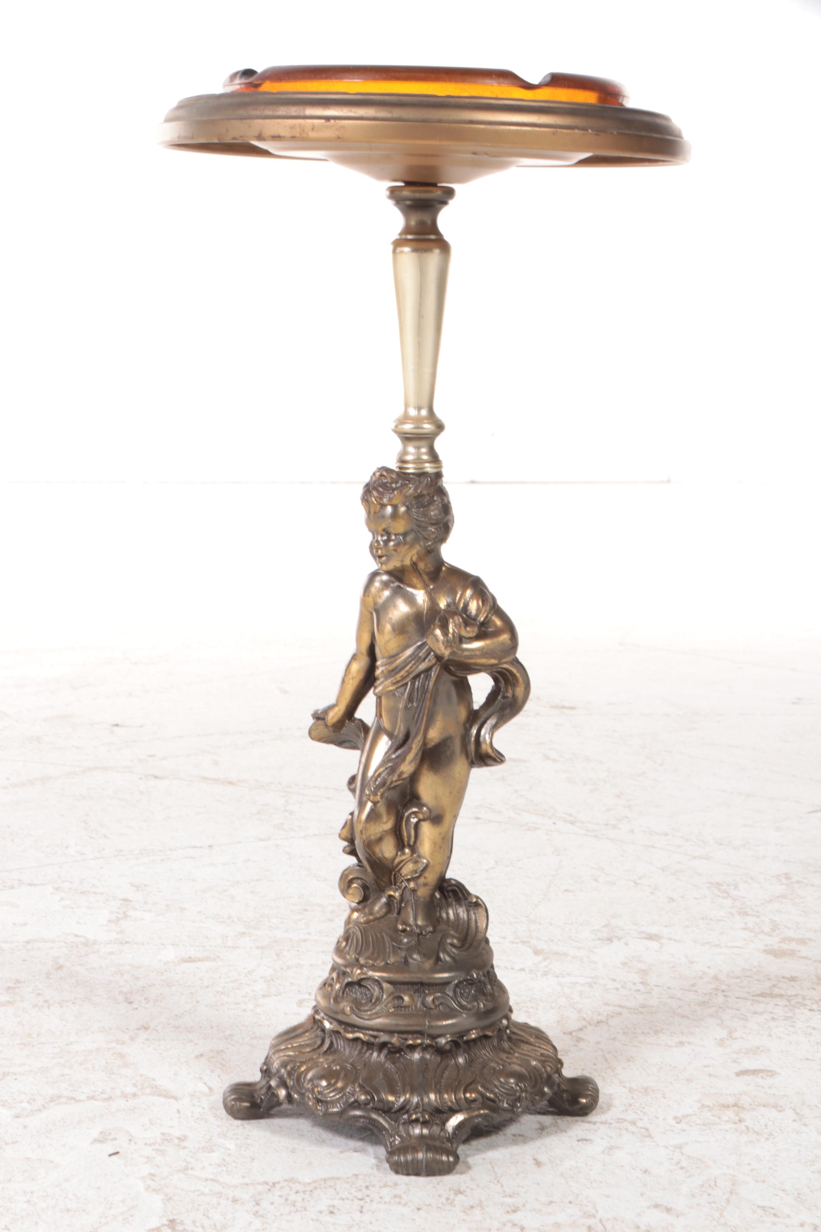 Baroque Style Cast and Gilt Metal Ash Stand, Mid to Late 20th Century ...