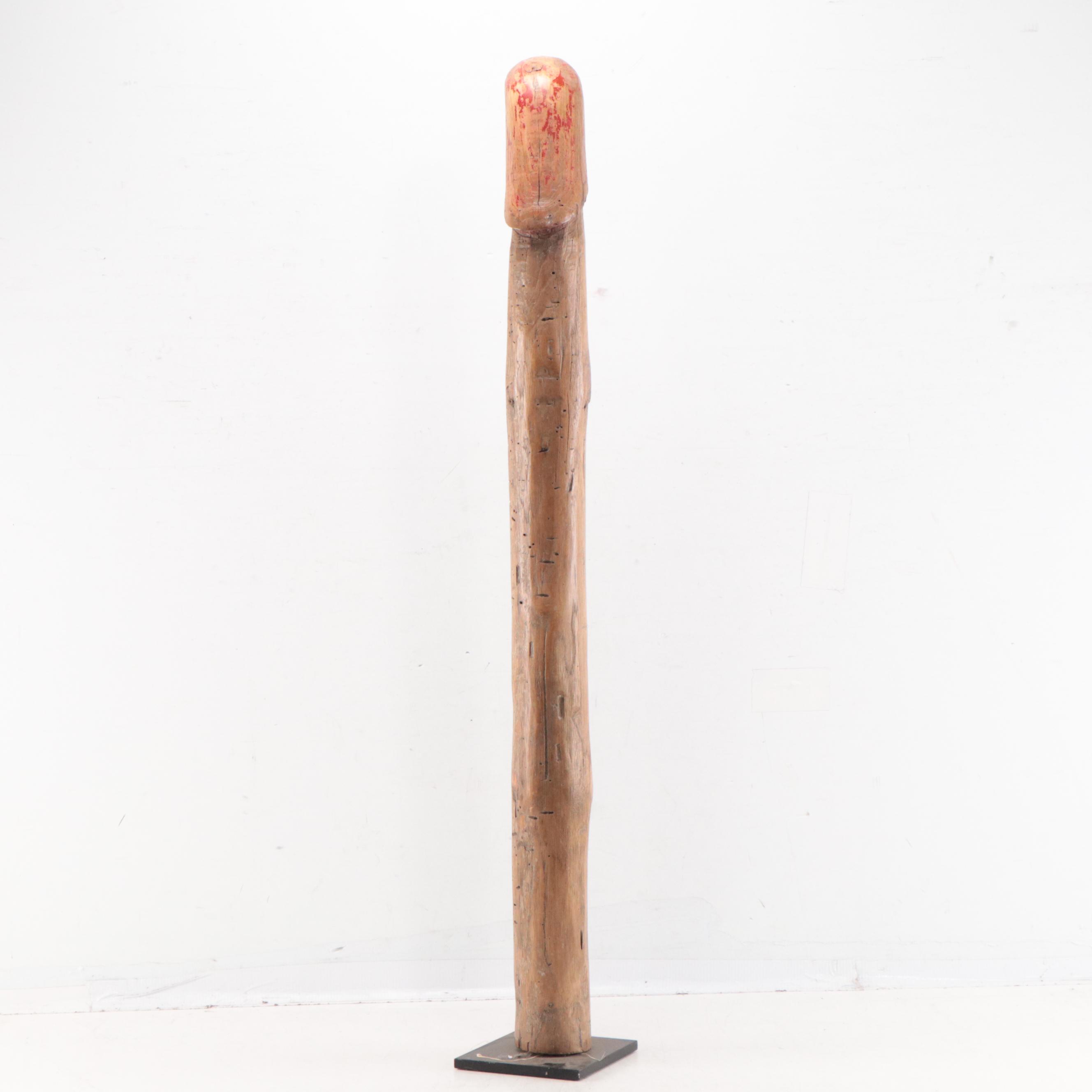 Thai Hand-Painted Carved Wood Palad Khik | EBTH