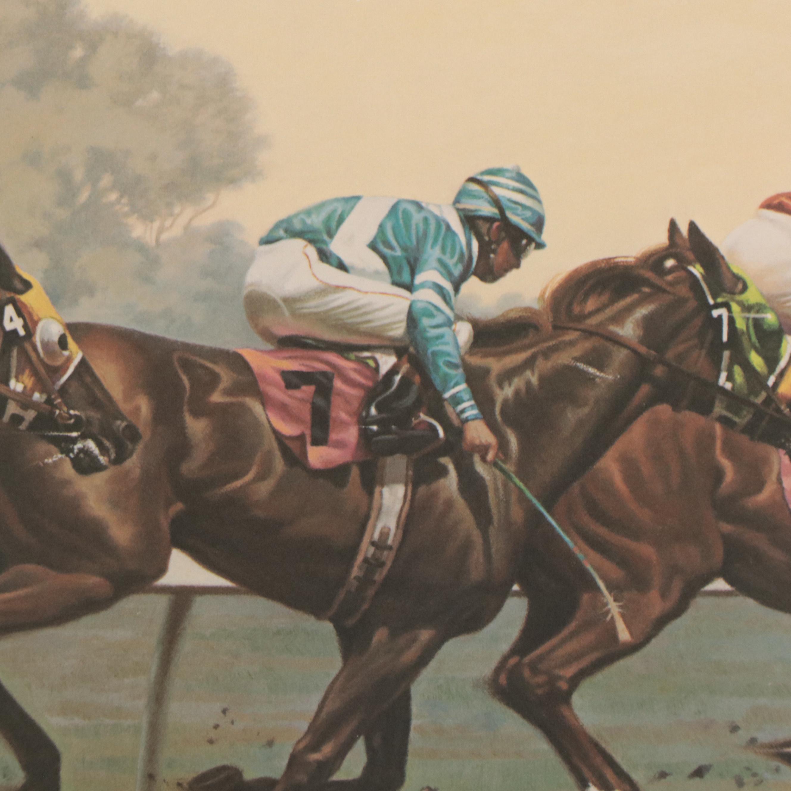 Jim Lamb Offset Lithograph of Horse Race | EBTH