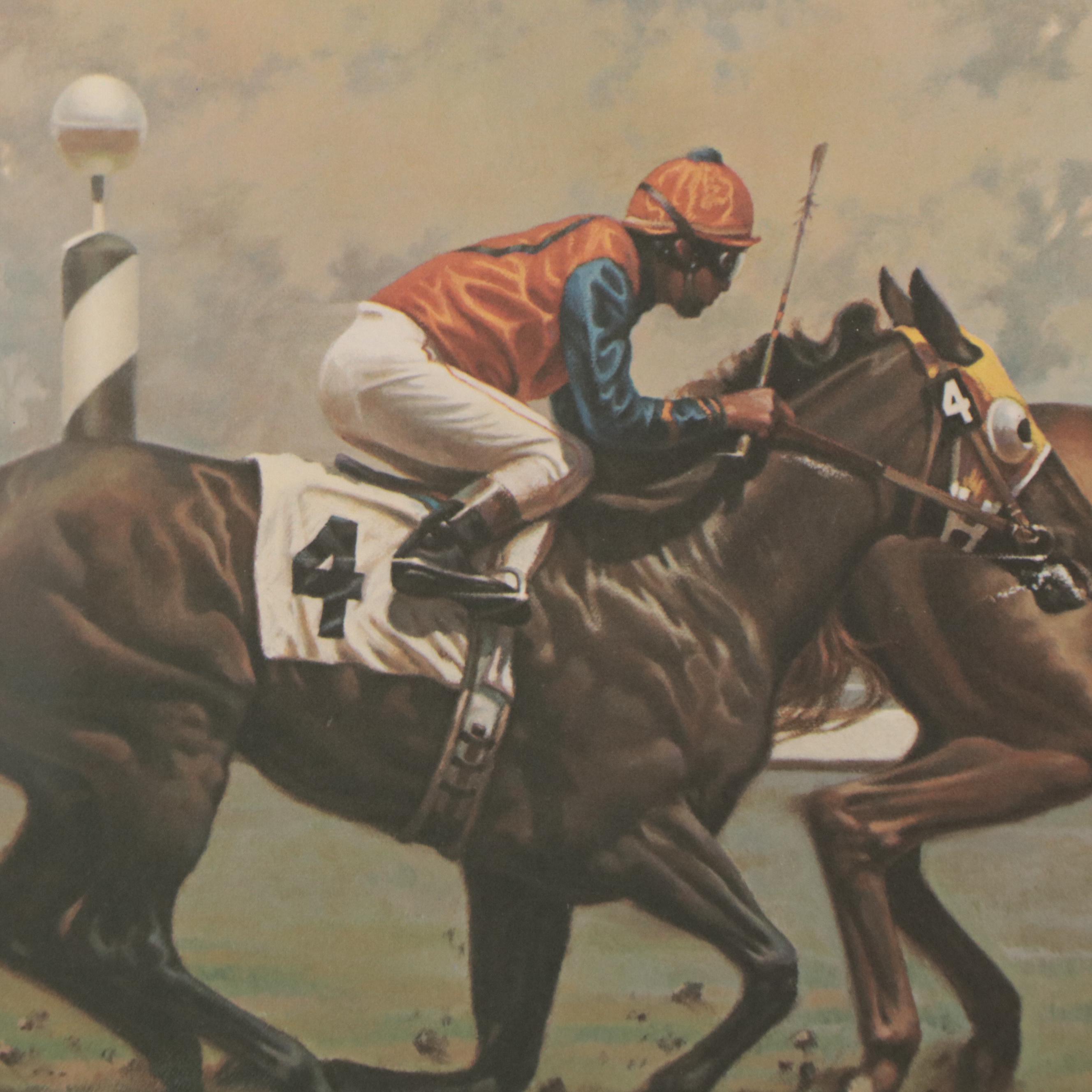 Jim Lamb Offset Lithograph of Horse Race | EBTH